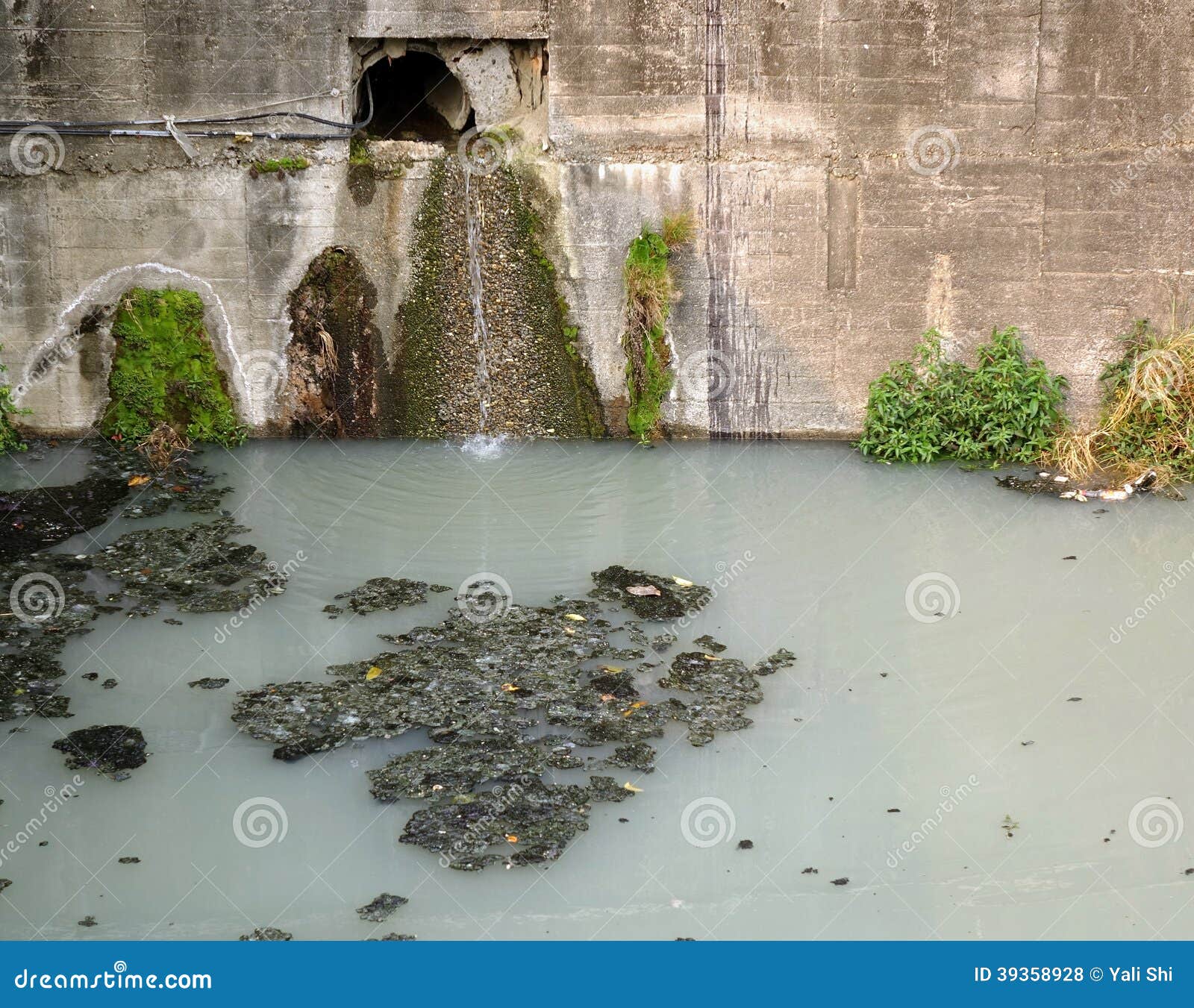 Polluted Drainage Canal stock photo. Image of environment - 39358928
