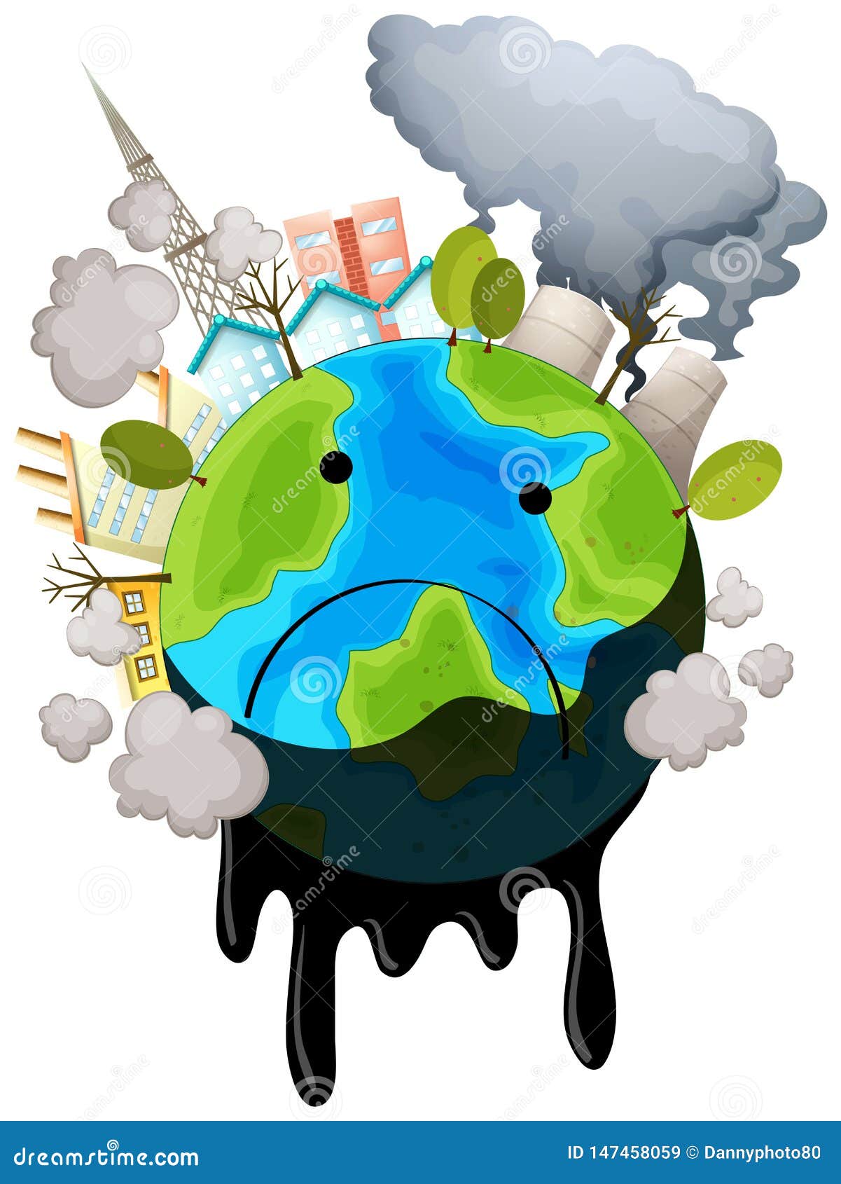 A polluted earth icon stock vector. Illustration of environment - 147458059