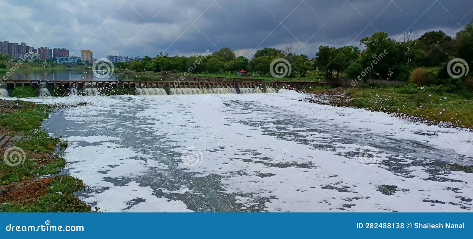 Polluted Indian River Indrayani-1 Stock Photo - Image of wave ...