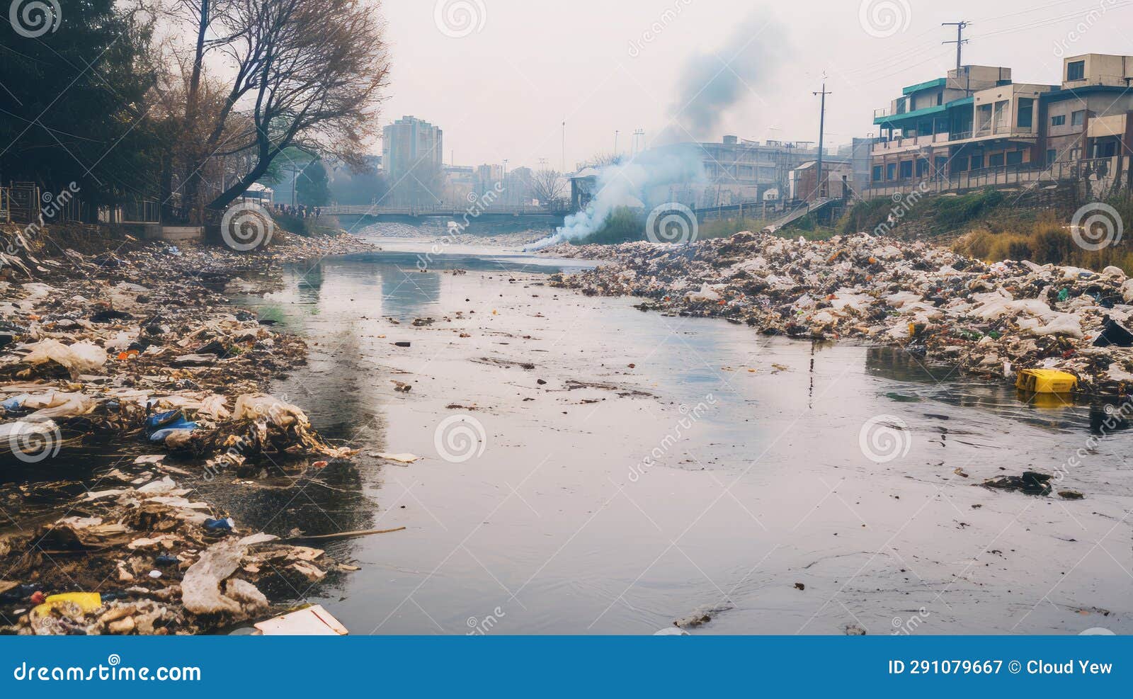 Polluted Landscape with Contaminated Soil Stock Illustration ...