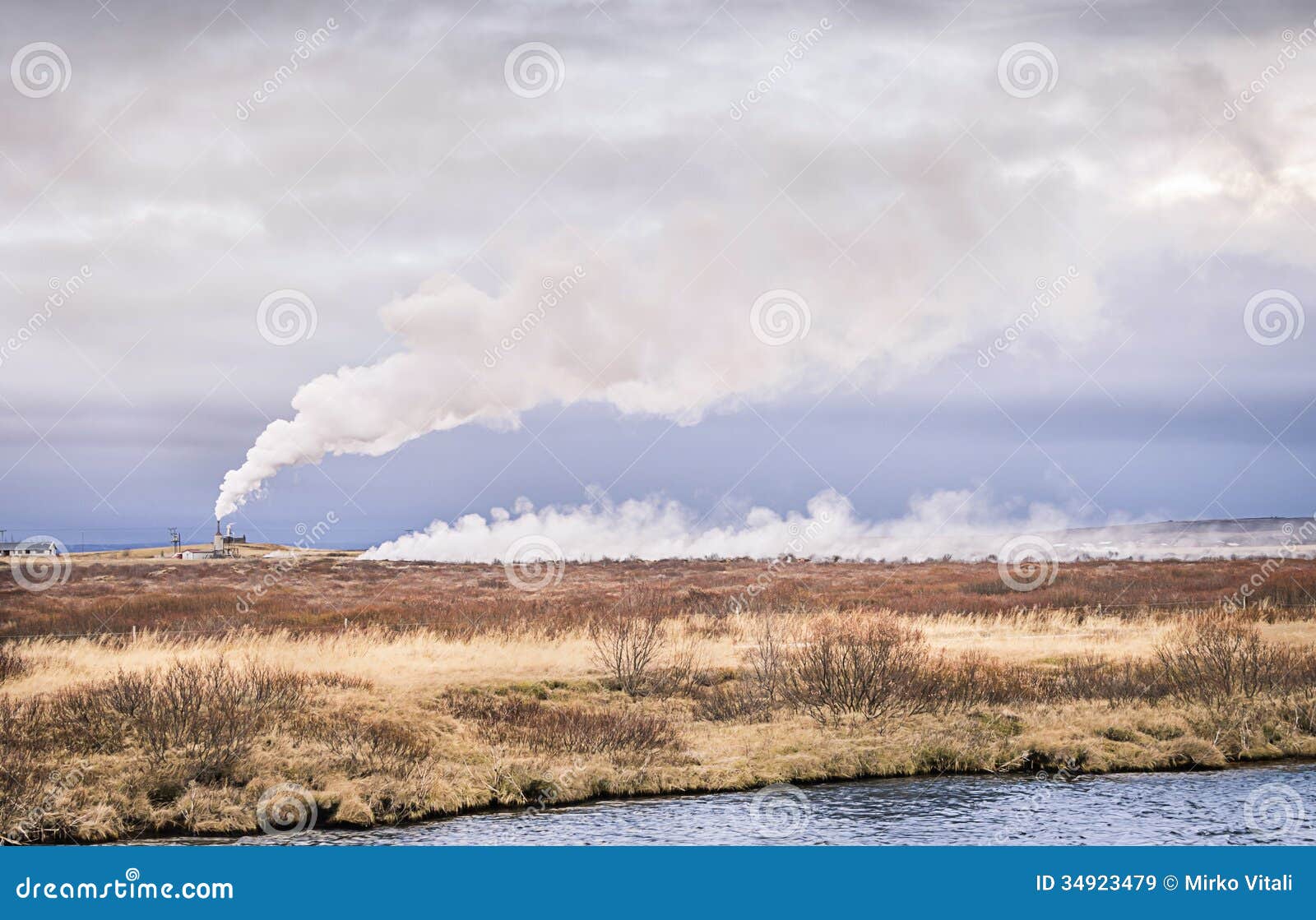 Polluted Landscape in Iceland Stock Image - Image of ecology, emission ...