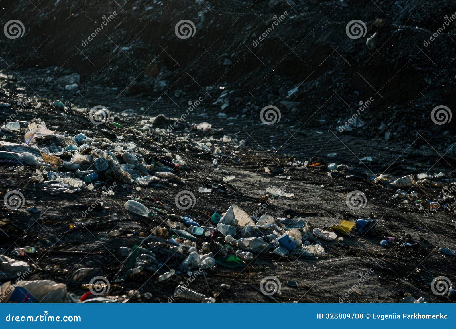 Polluted Landscape: Plastic Bottles and Debris in Environment at Dump ...