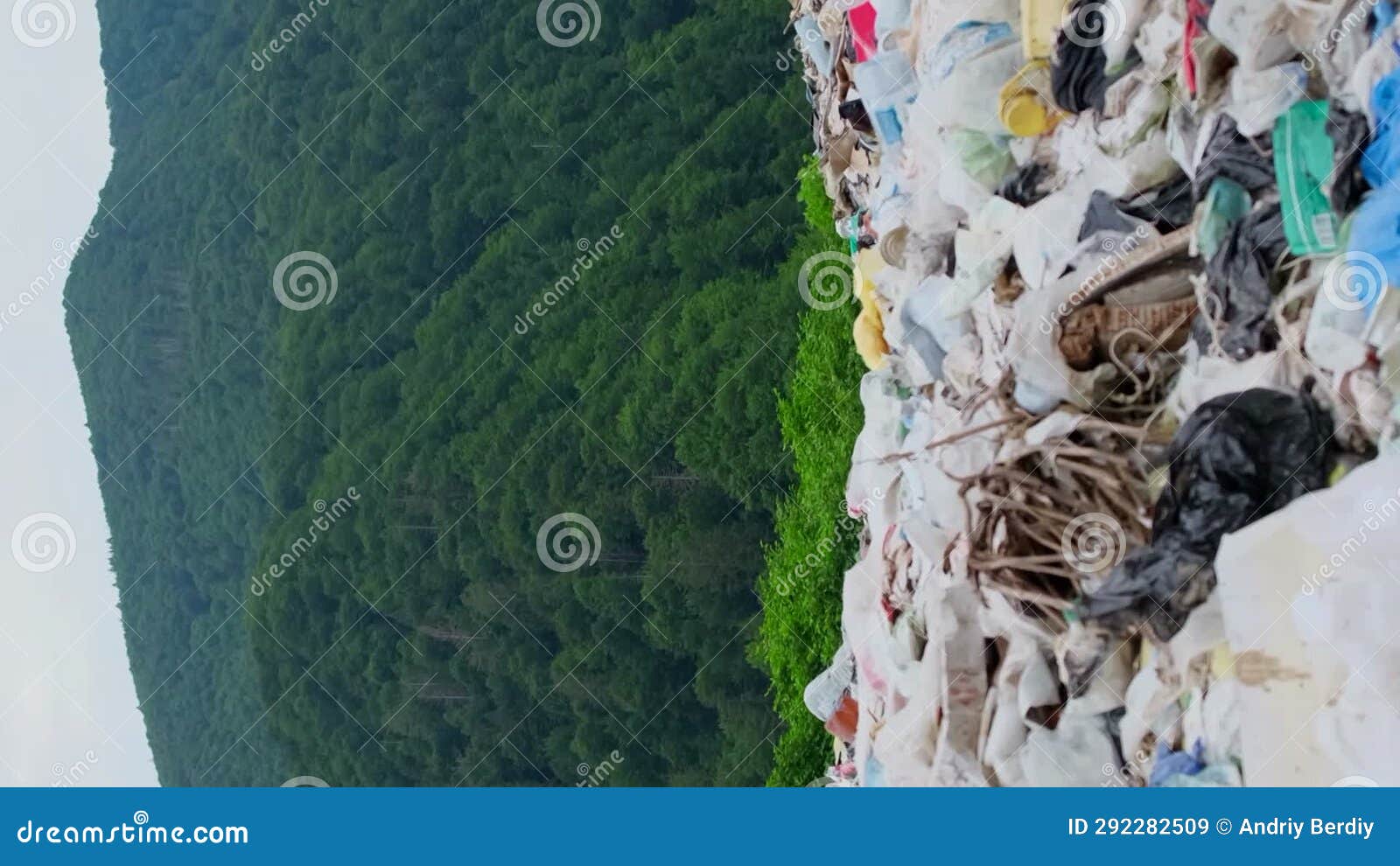 Polluted Mountain Region with Plastic Waste, Garbage Platform and ...