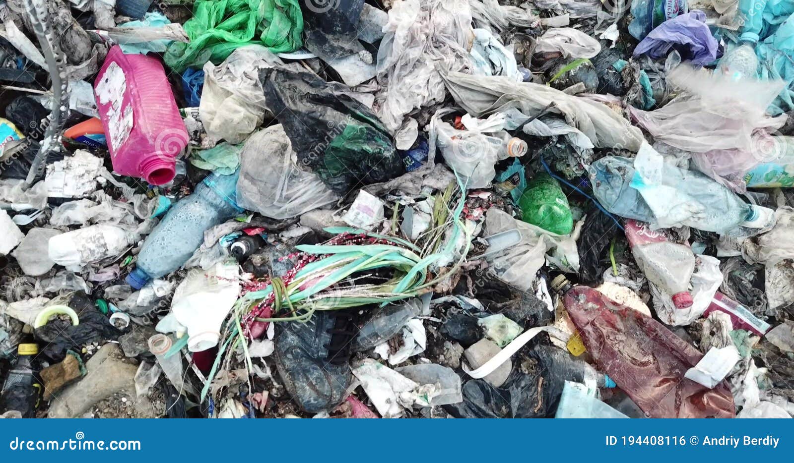 Polluted Ocean Beaches with Plastic Waste, Garbage Platform. Stock ...