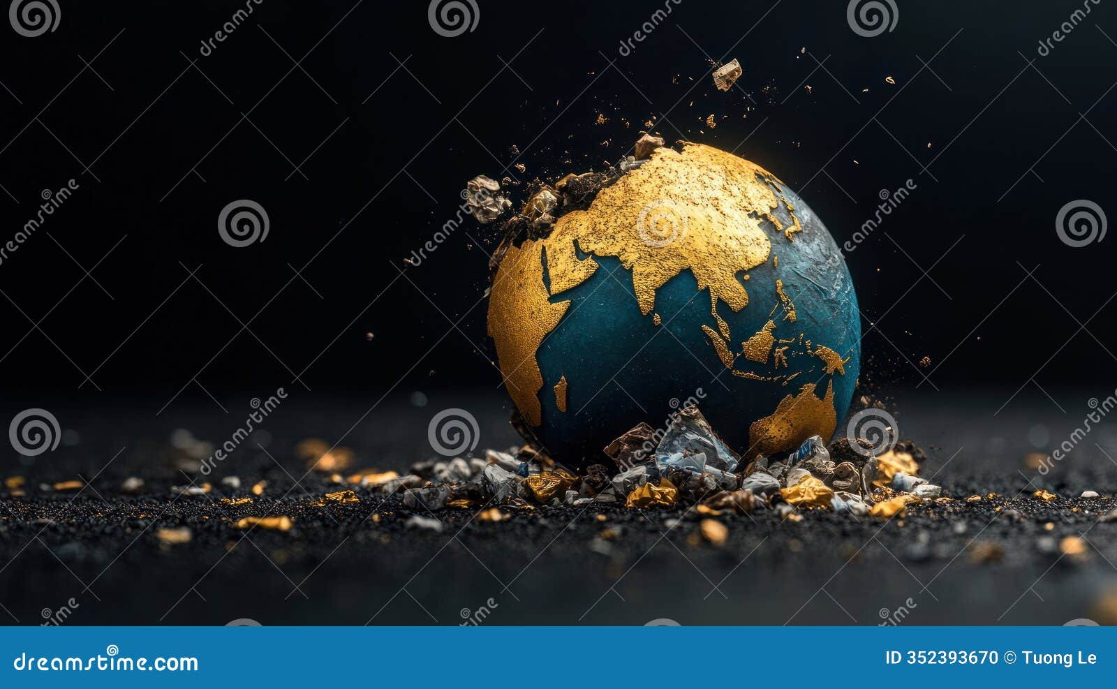 Polluted Planet: Earth Covered in Trash - Environmental Crisis Concept ...