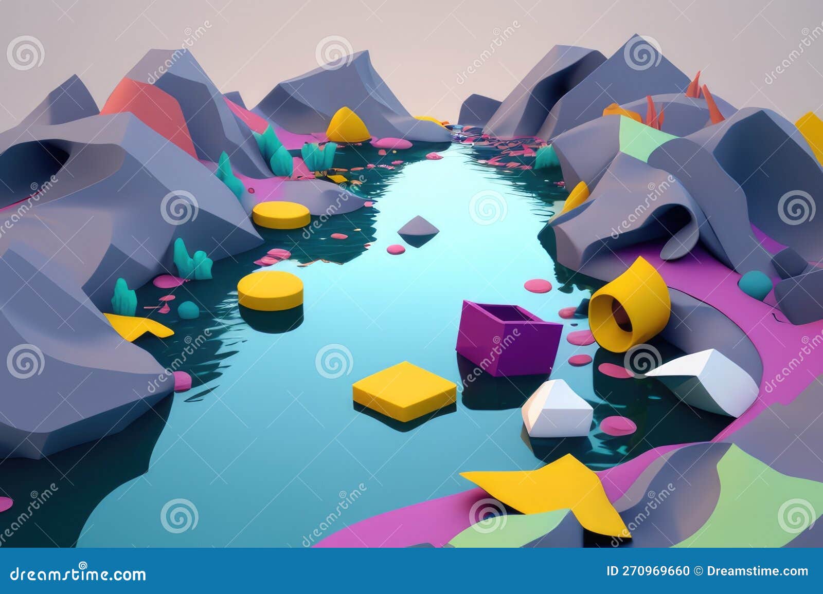 River Choked With Plastic Bottles And Bags, Showing The Devastating ...