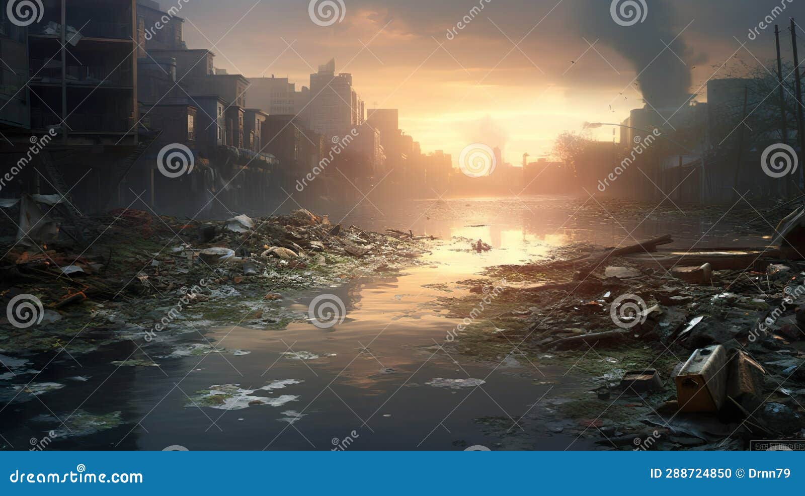 Polluted River In City Indias Contrast Of Ugly Pollution. Stock ...