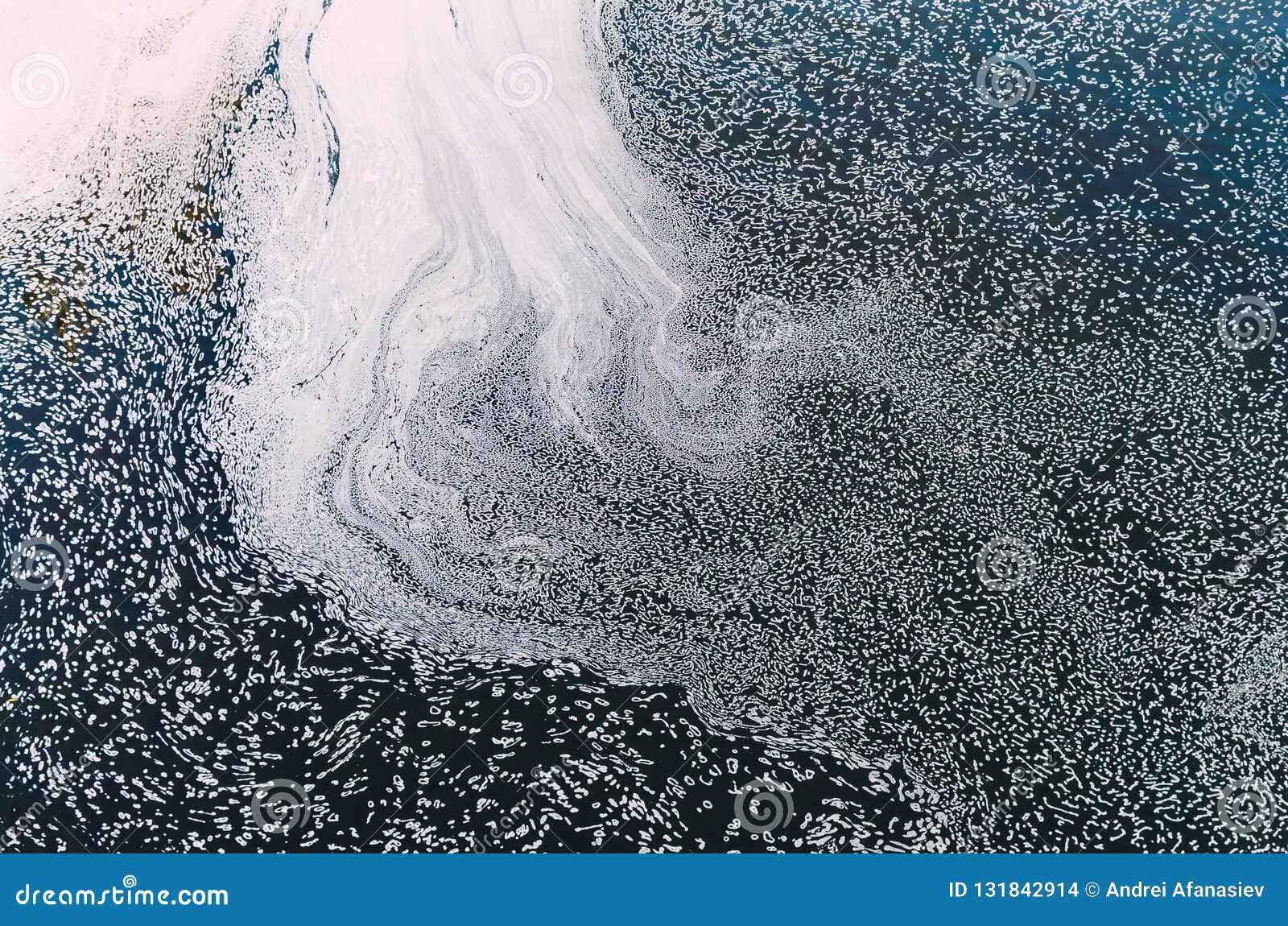 Polluted River, Foam on the Surface of the Water Stock Photo - Image of ...