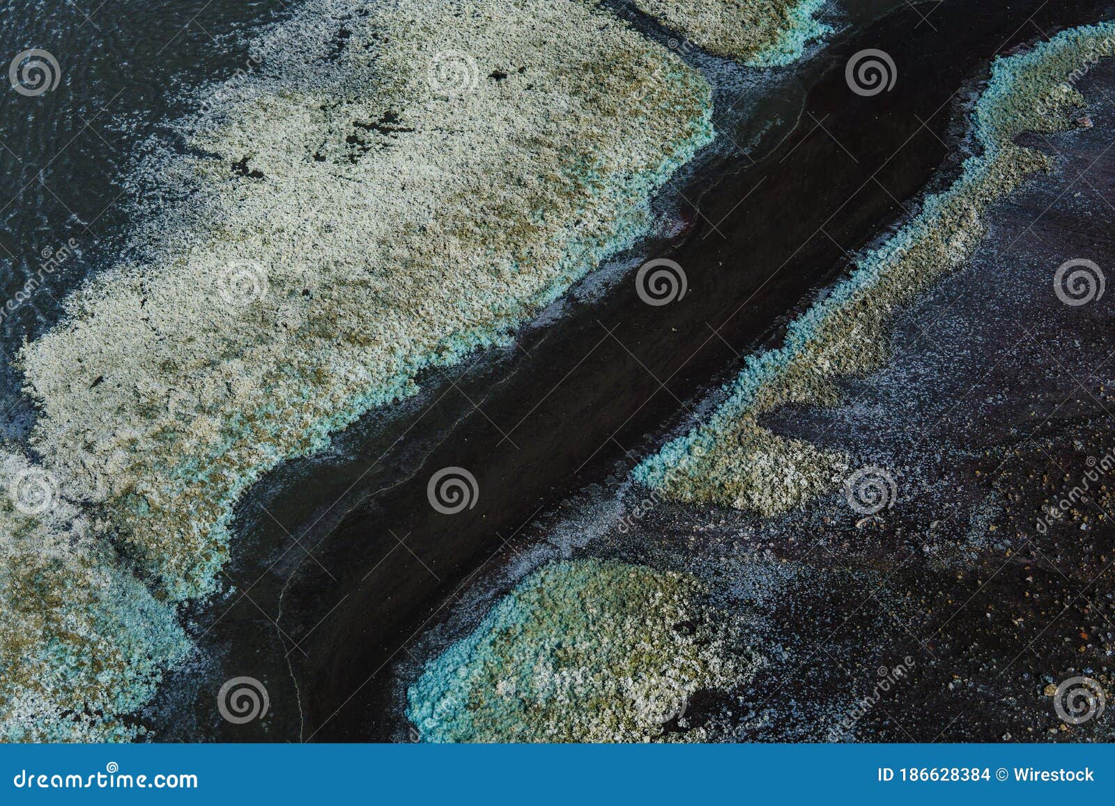 Polluted Water with Copper Sulphate at the Sides in Rio Tinto Mining ...