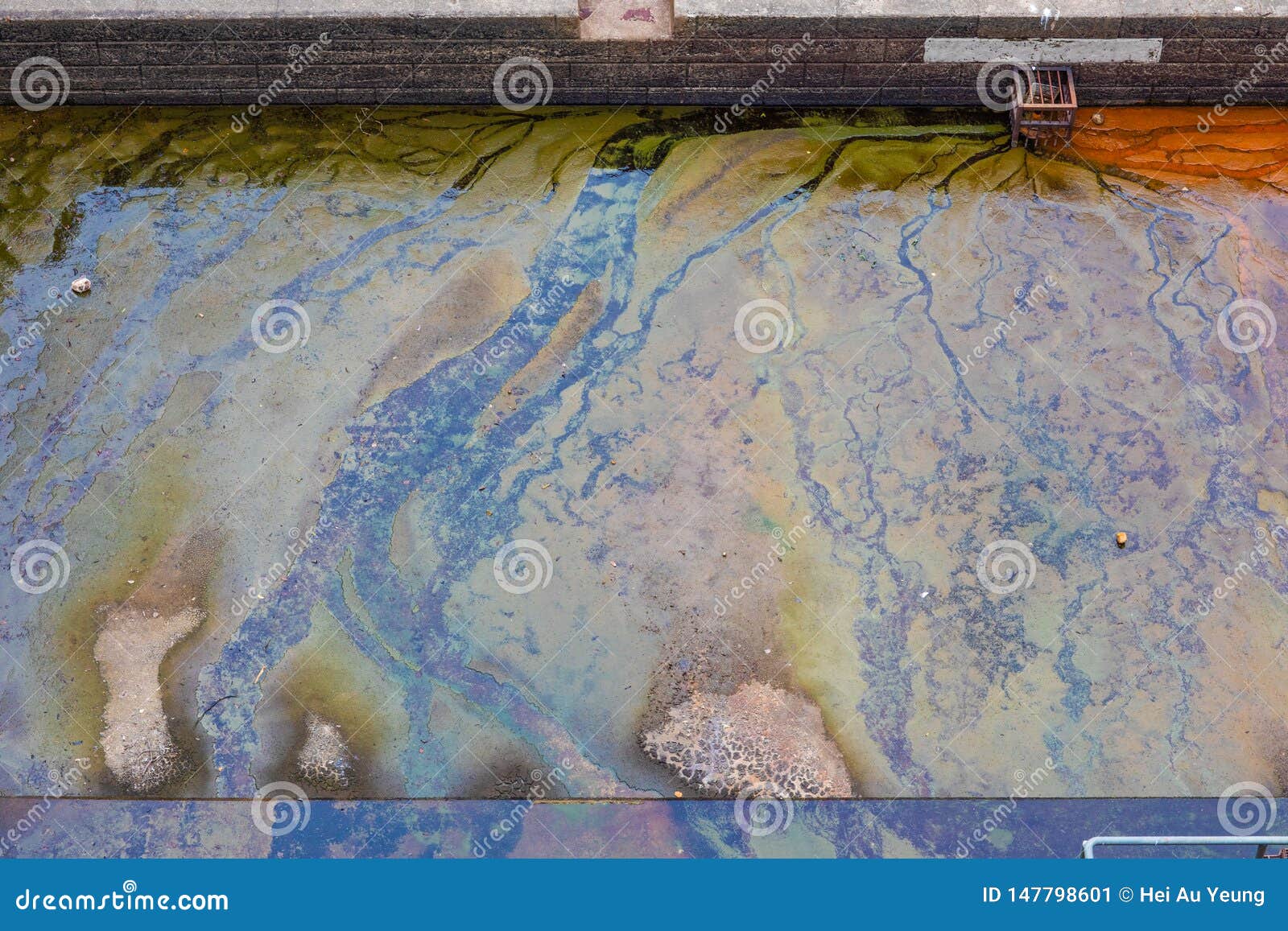 Polluted Water in Urban Area Stock Image - Image of industry, green ...