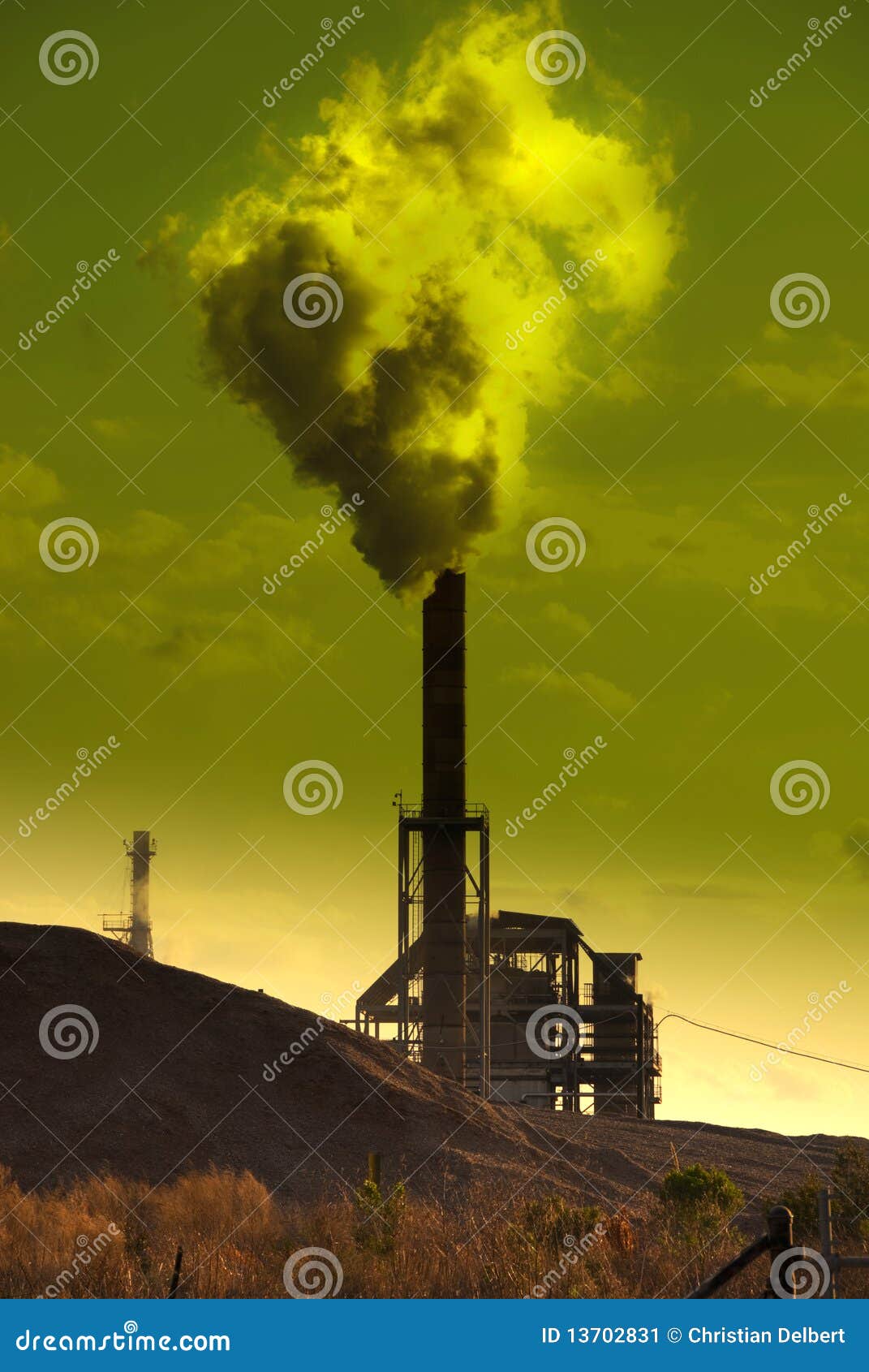 Polluting factory stock image. Image of steam, fumes - 13702831