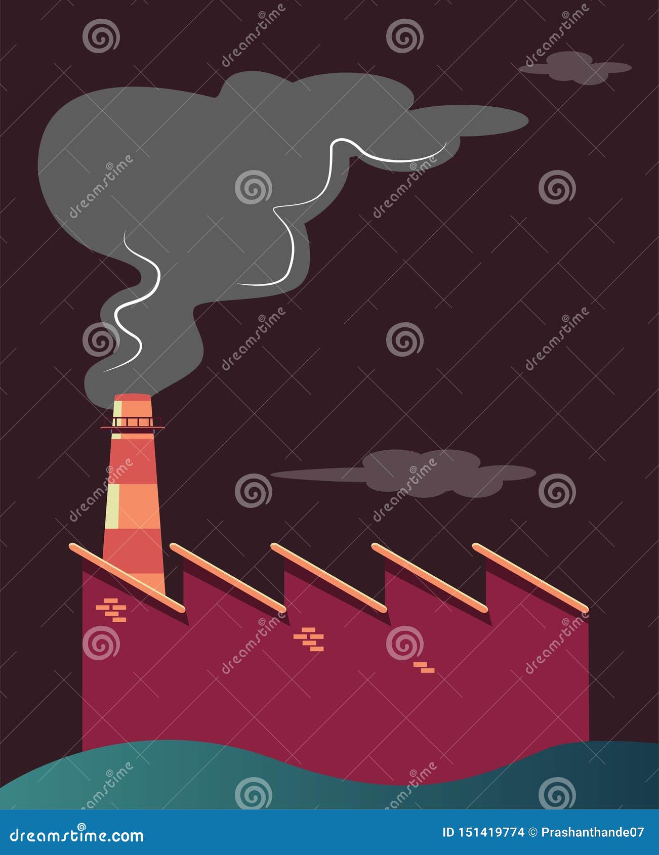 Polluting Industry Doing Air Pollution Stock Illustration ...