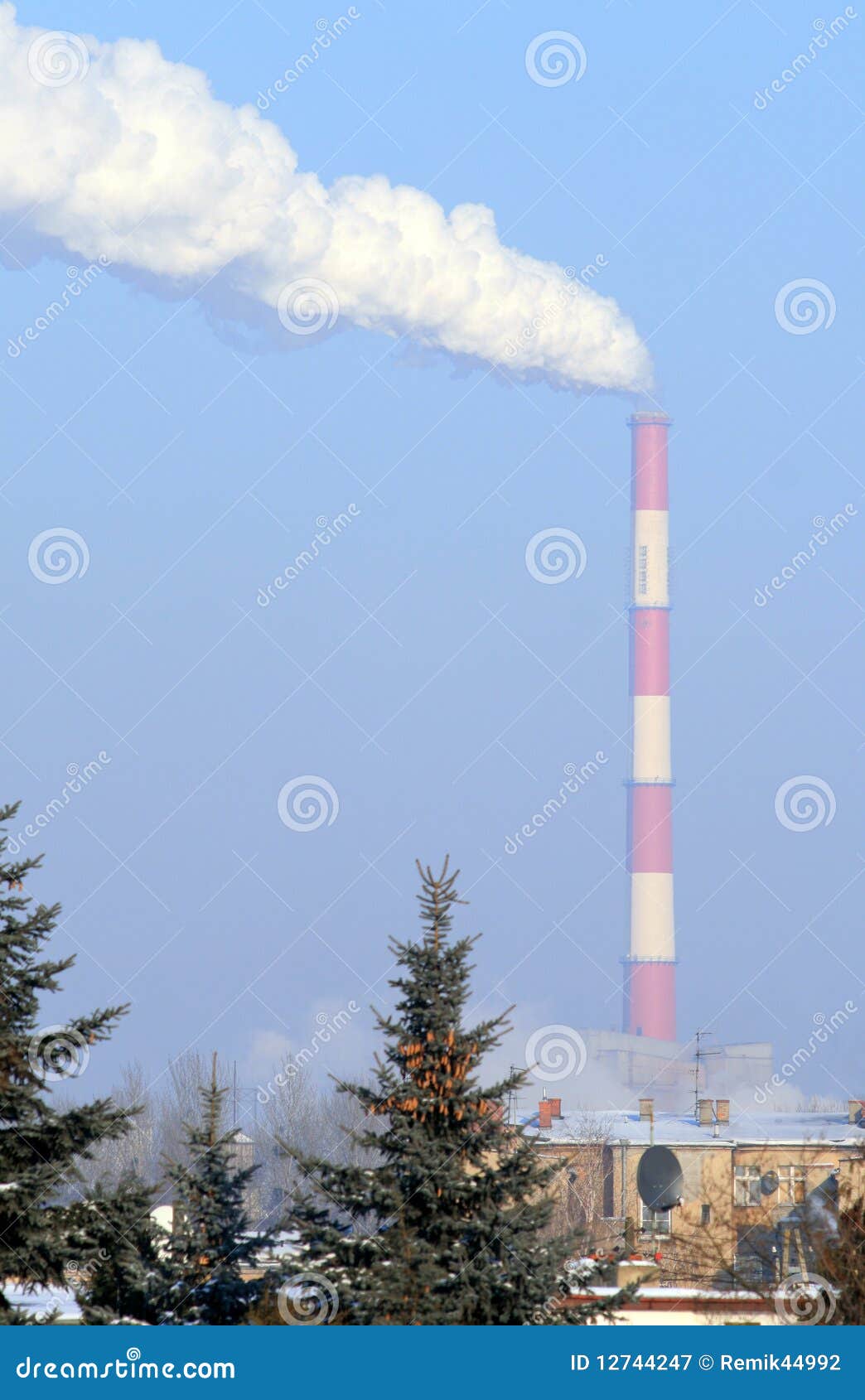 Pollution Against To the Nature Stock Image - Image of winter, color ...