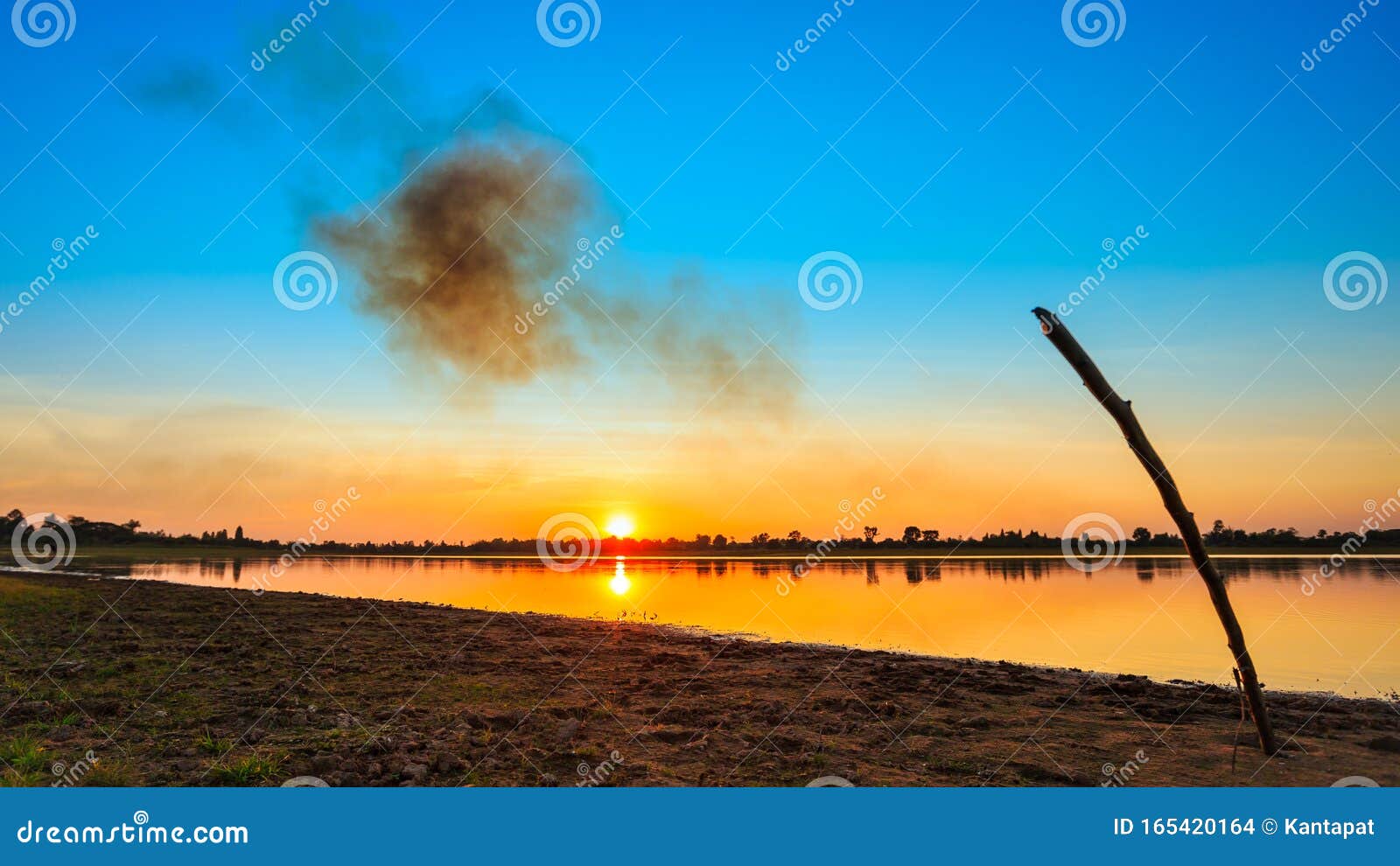 Pollution in the Air with the Beautiful Sunset Stock Photo - Image of ...