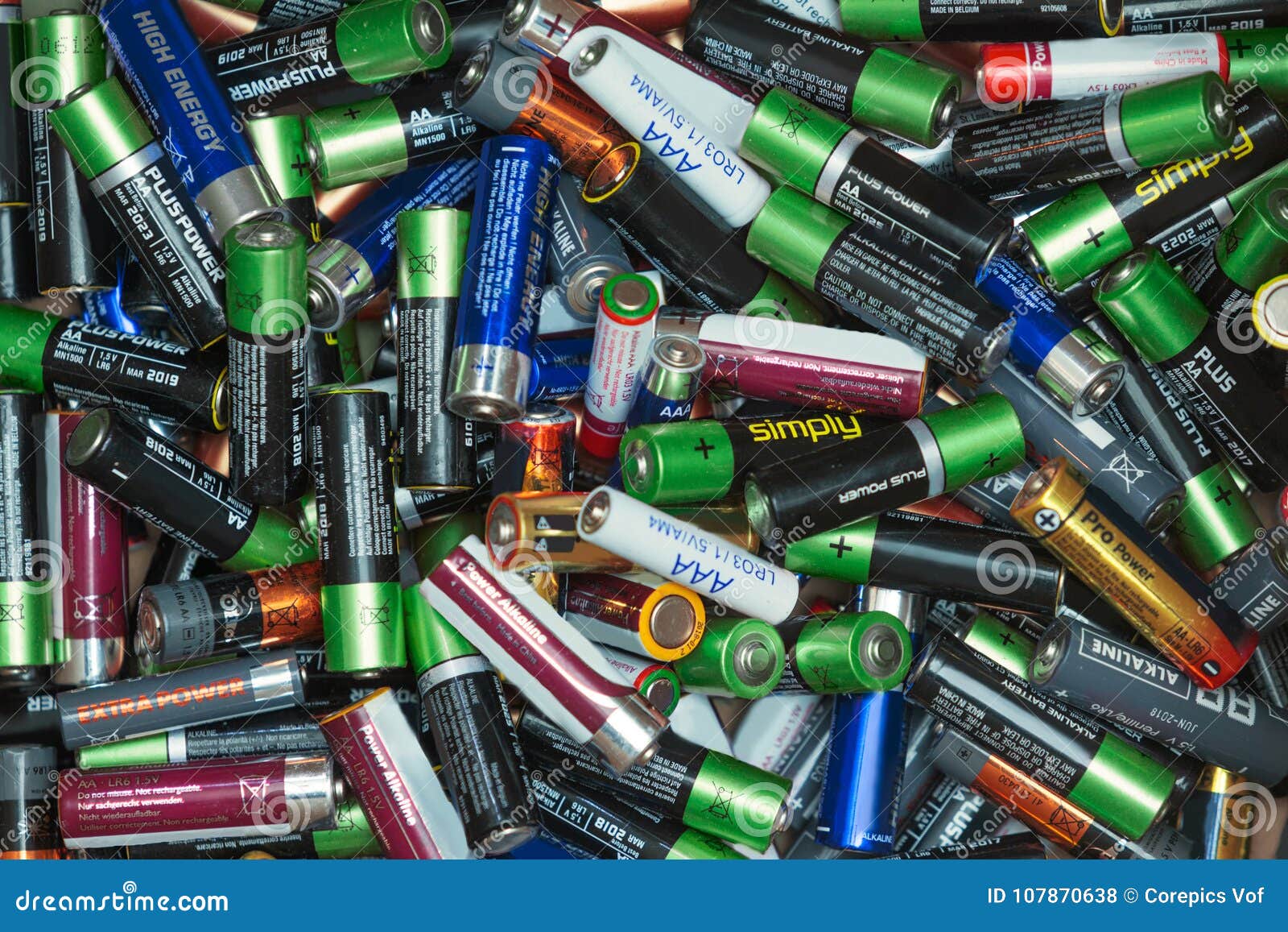 Pollution from batteries editorial stock photo. Image of full - 107870638