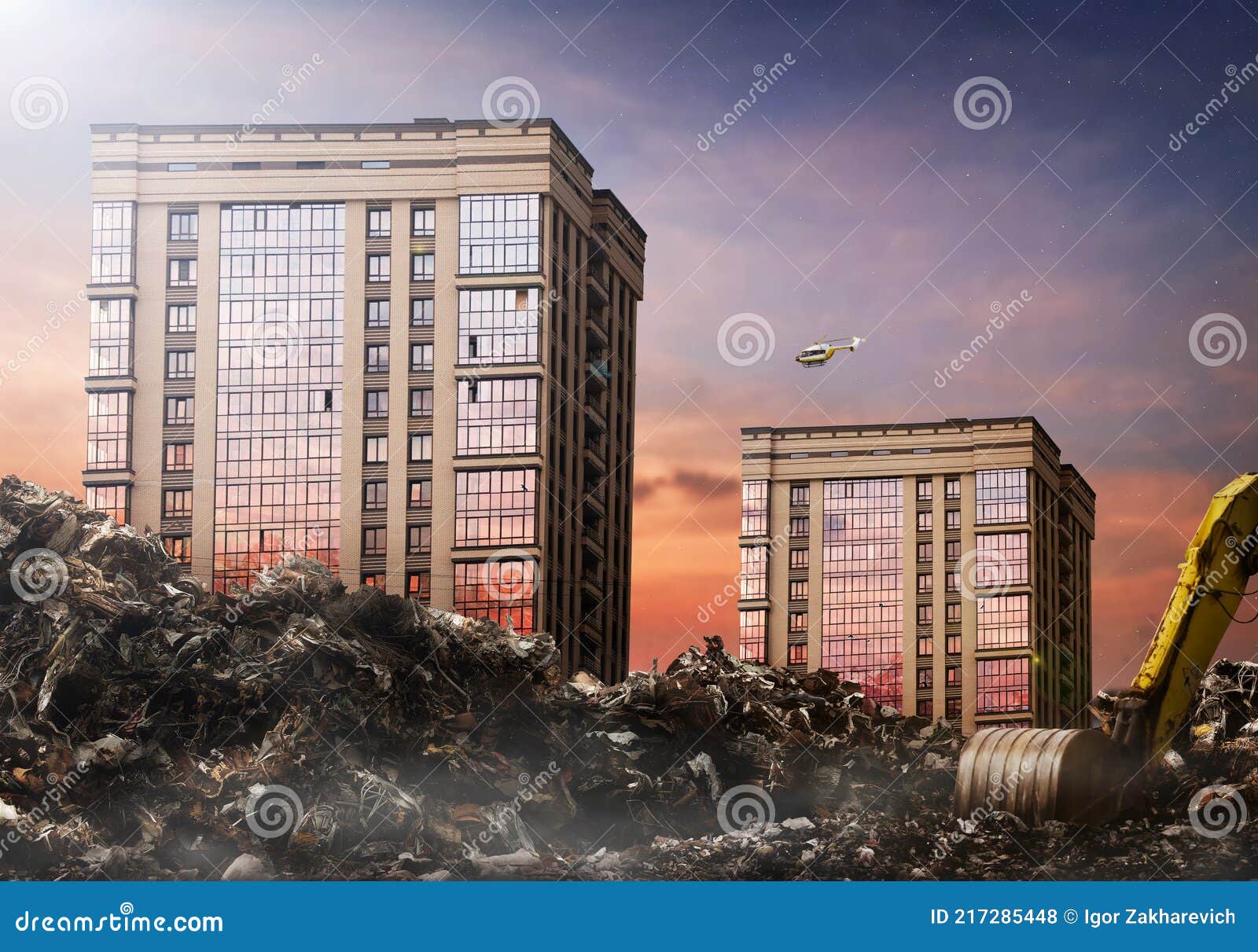 Pollution Concept. a Large Pile of Garbage on the Background. Stock ...
