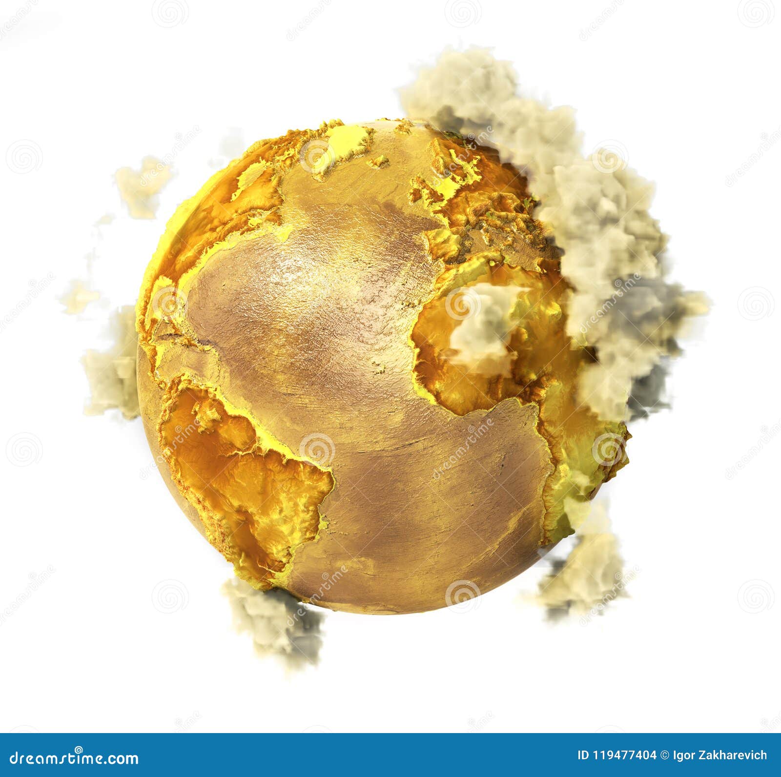Toxic planet with clouds. stock illustration. Illustration of pollution ...