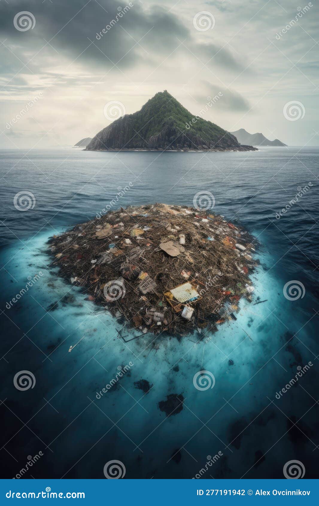 Pollution Crisis: Garbage Island in the Ocean. Environmental Awareness ...