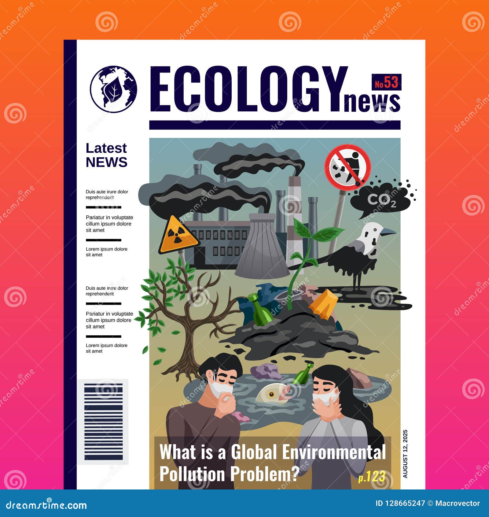 Pollution Ecology Magazine Cover Stock Vector - Illustration of ...
