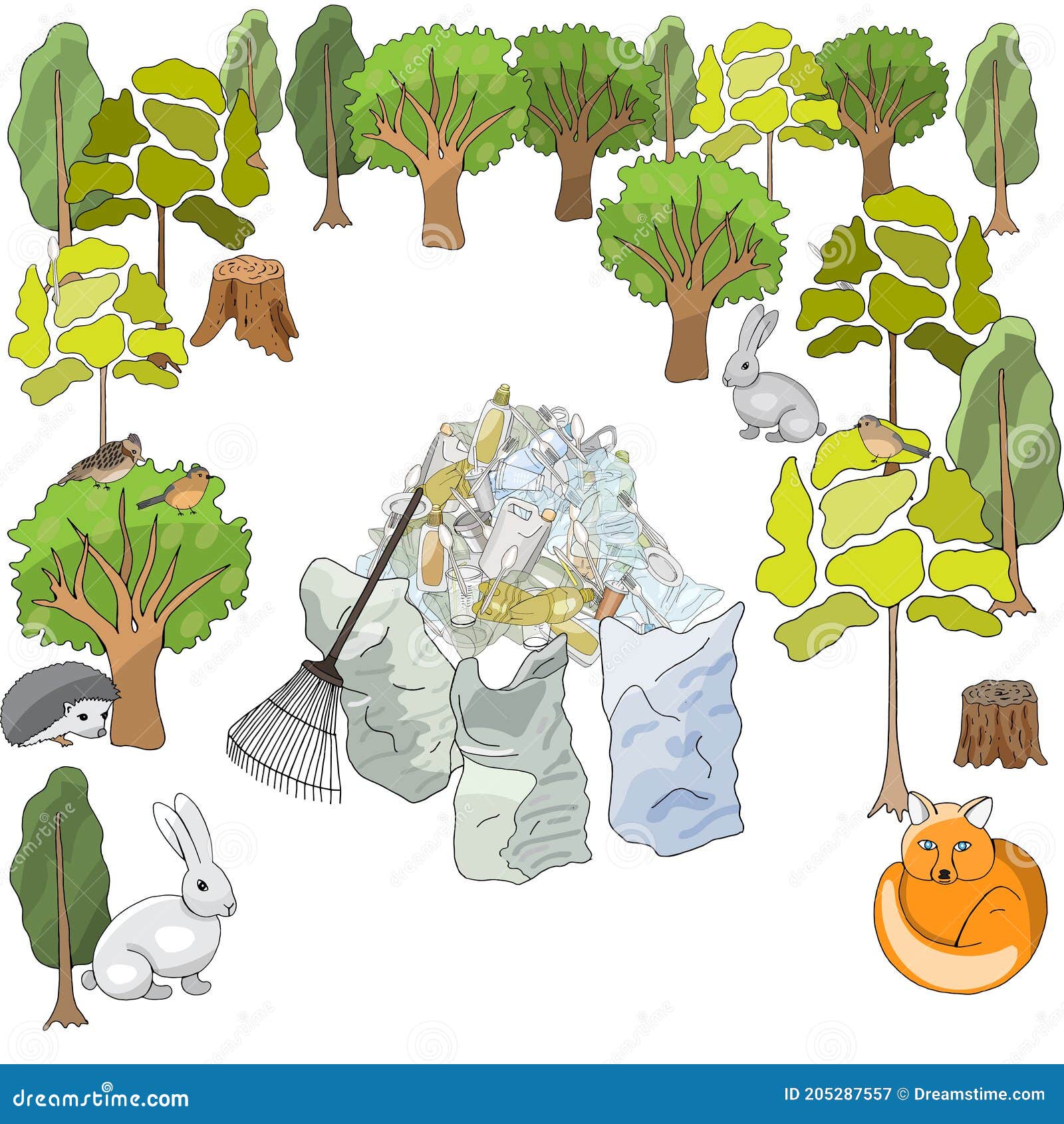 Pollution of the Environment. Garbage and Waste in Forests, in Wildlife ...