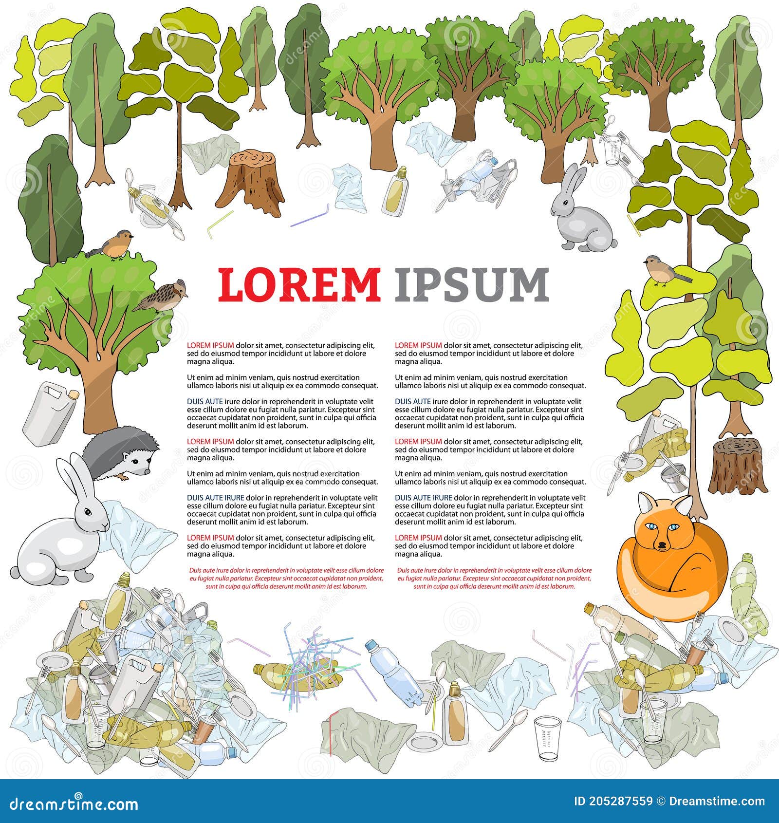 Pollution of the Environment. Garbage and Waste in Forests, in Wildlife ...