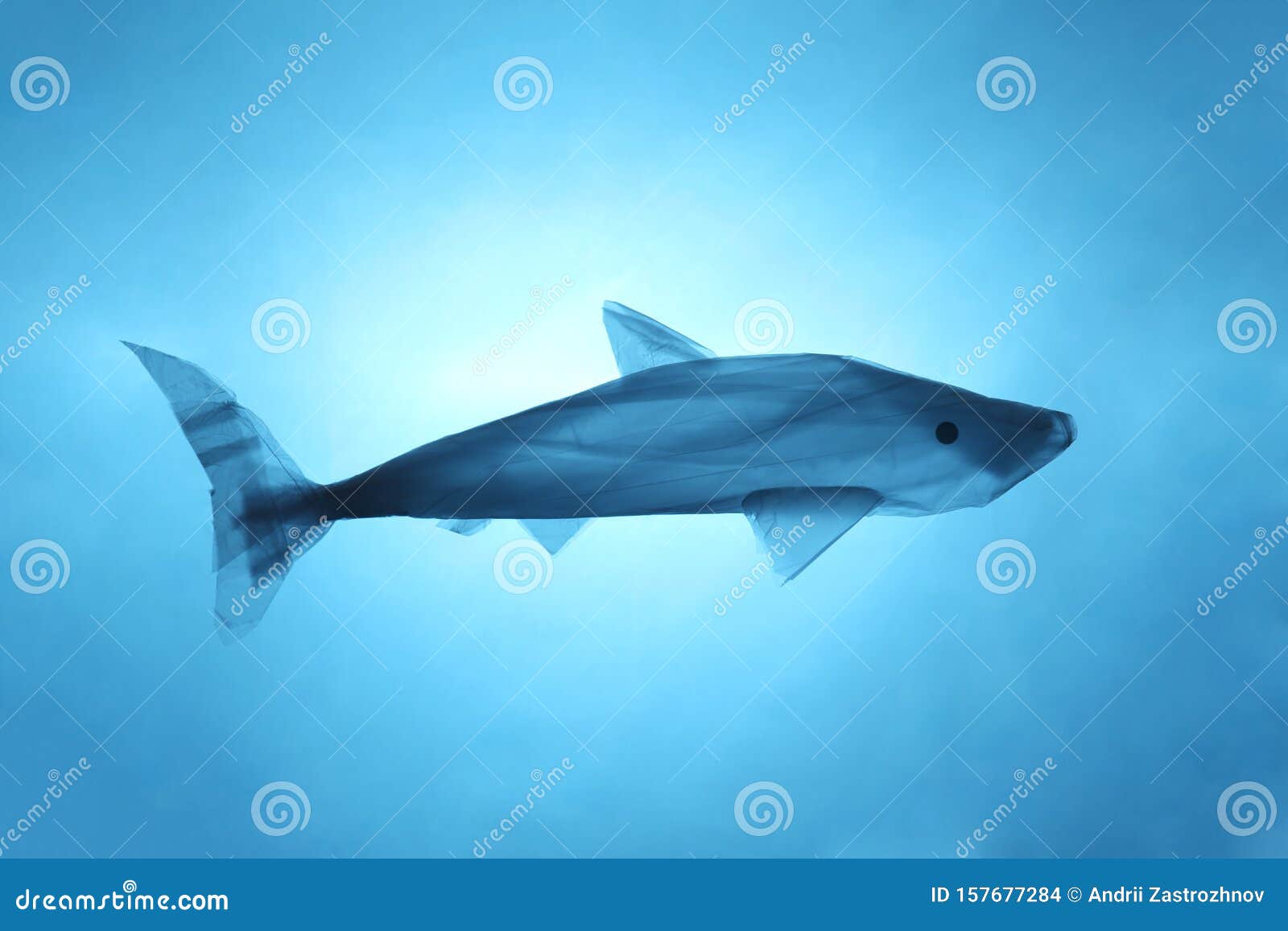 Pollution of the Environment of the Planet Plastic. Blue Plastic Bag in ...