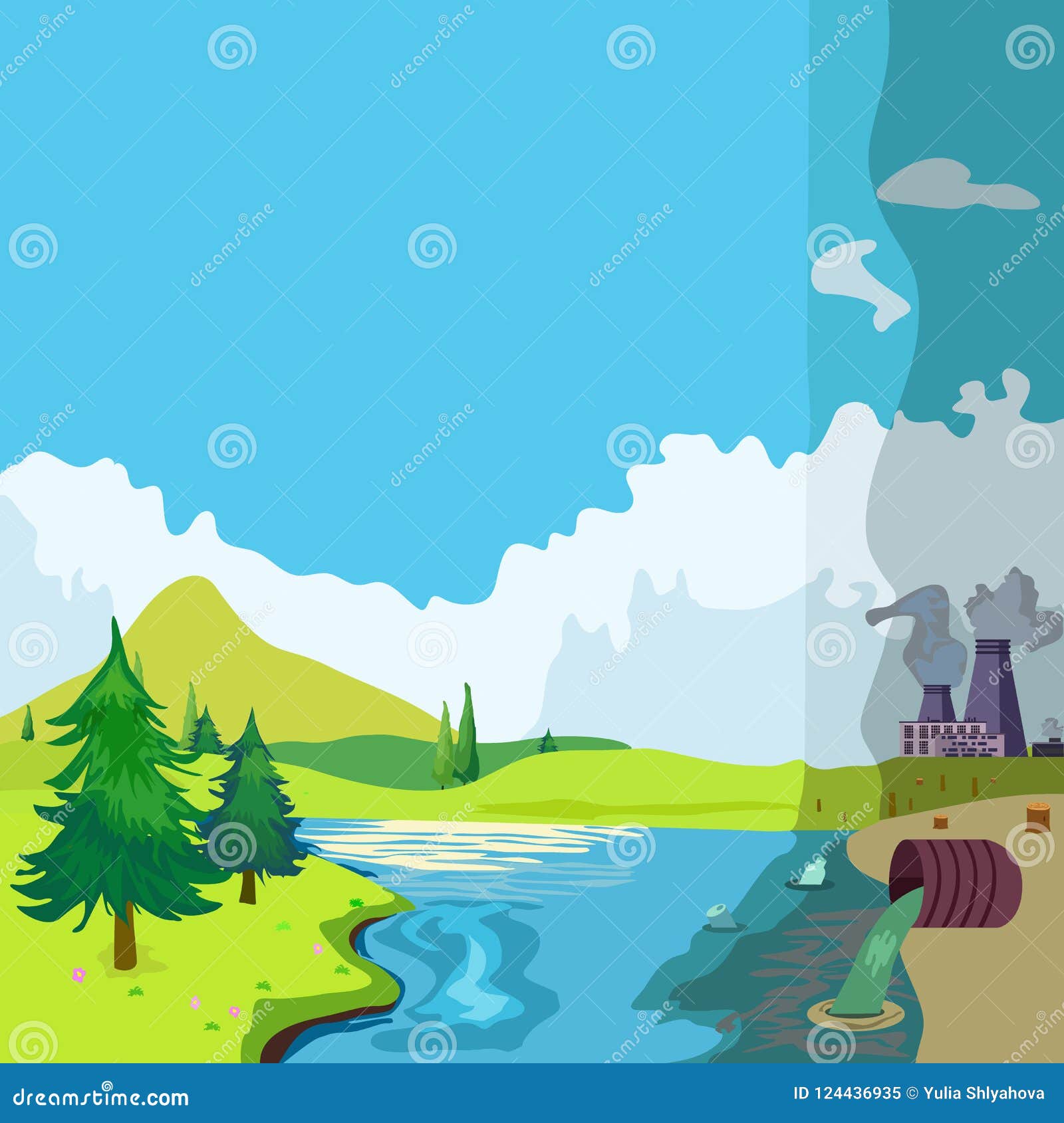 Pollution of the Environment Problem Stock Vector - Illustration of ...