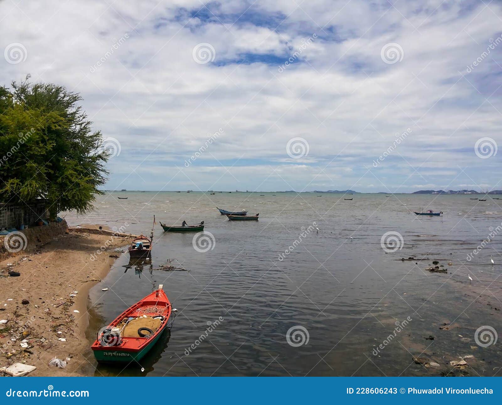 Pollution of Estuary that Flow into the Sea Stock Image - Image of ...