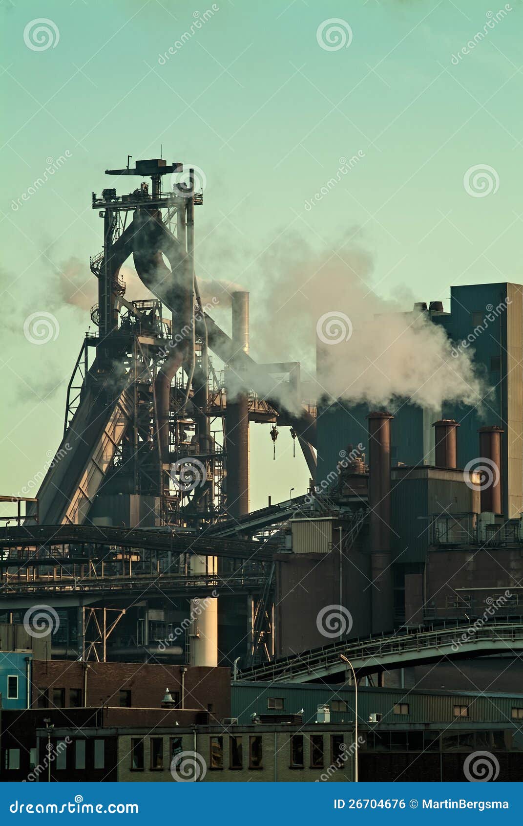Pollution of a Factory; Retro Styled Image Stock Photo - Image of ...