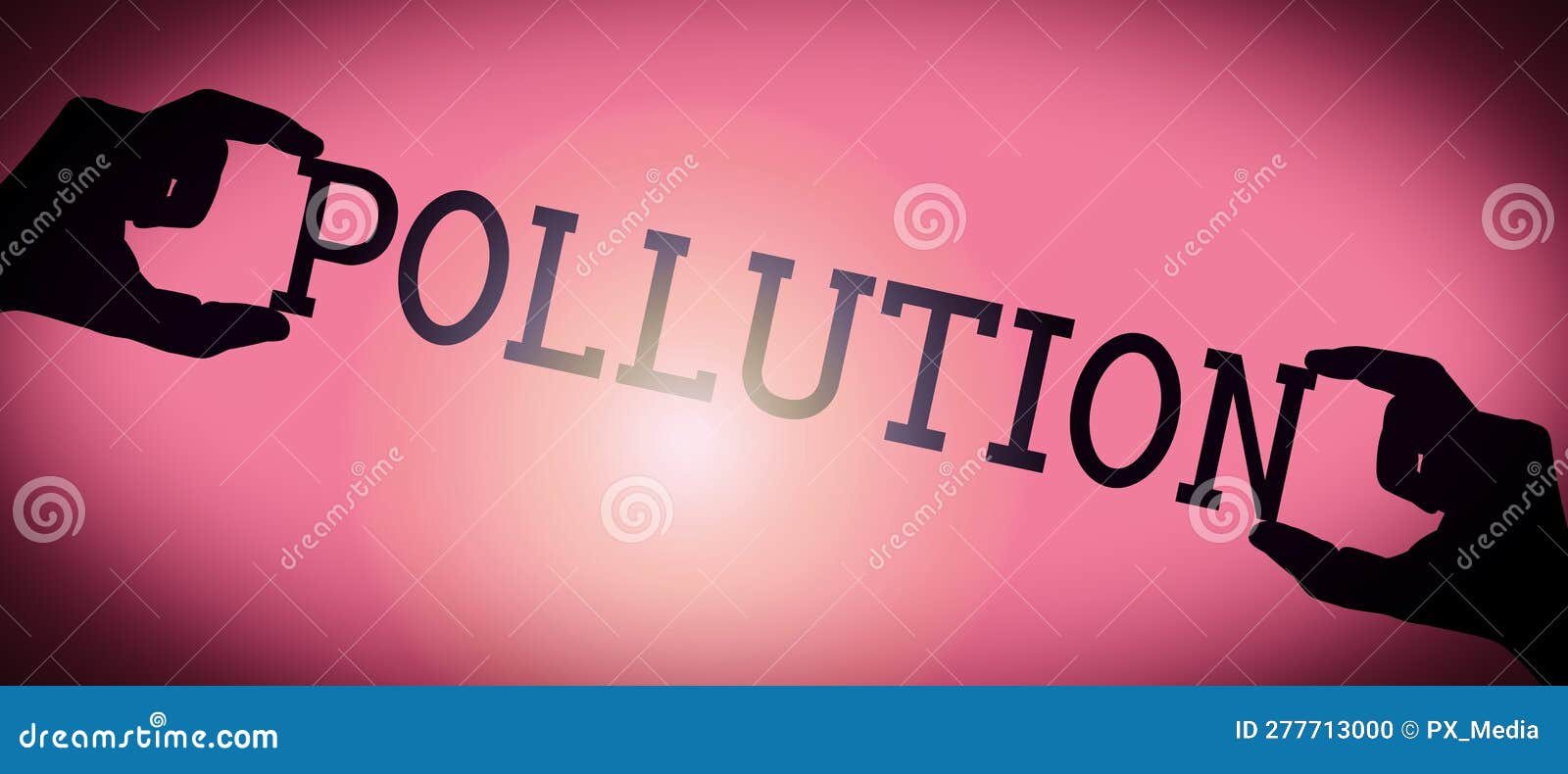 Pollution - Human Hands Holding Black Silhouette Word Stock Photo ...