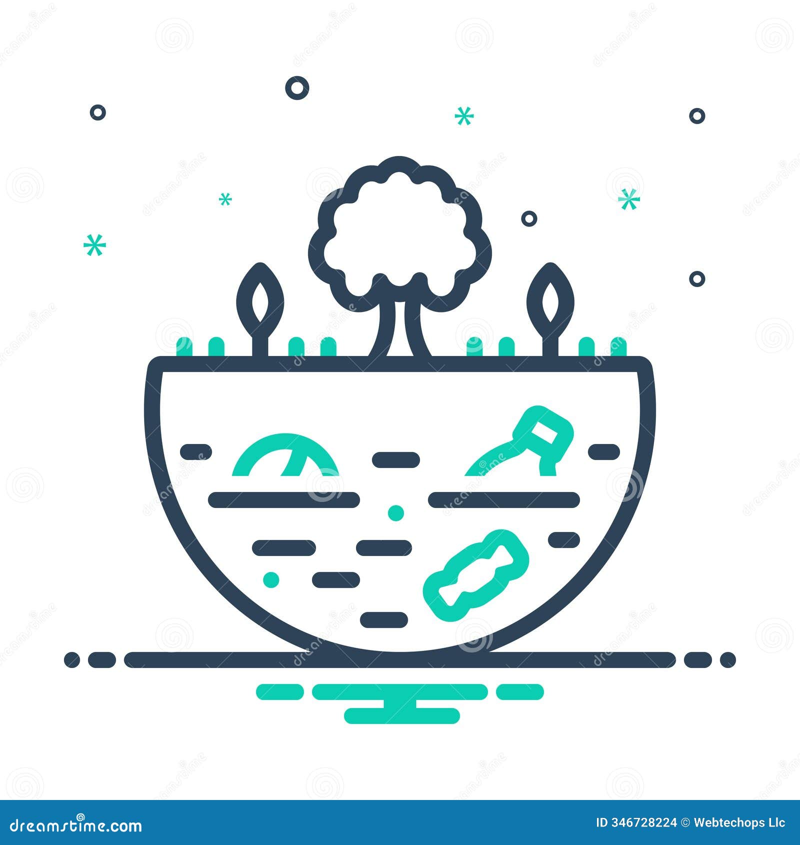 Mix Icon for Pollution, Contamination and Earth Stock Illustration ...