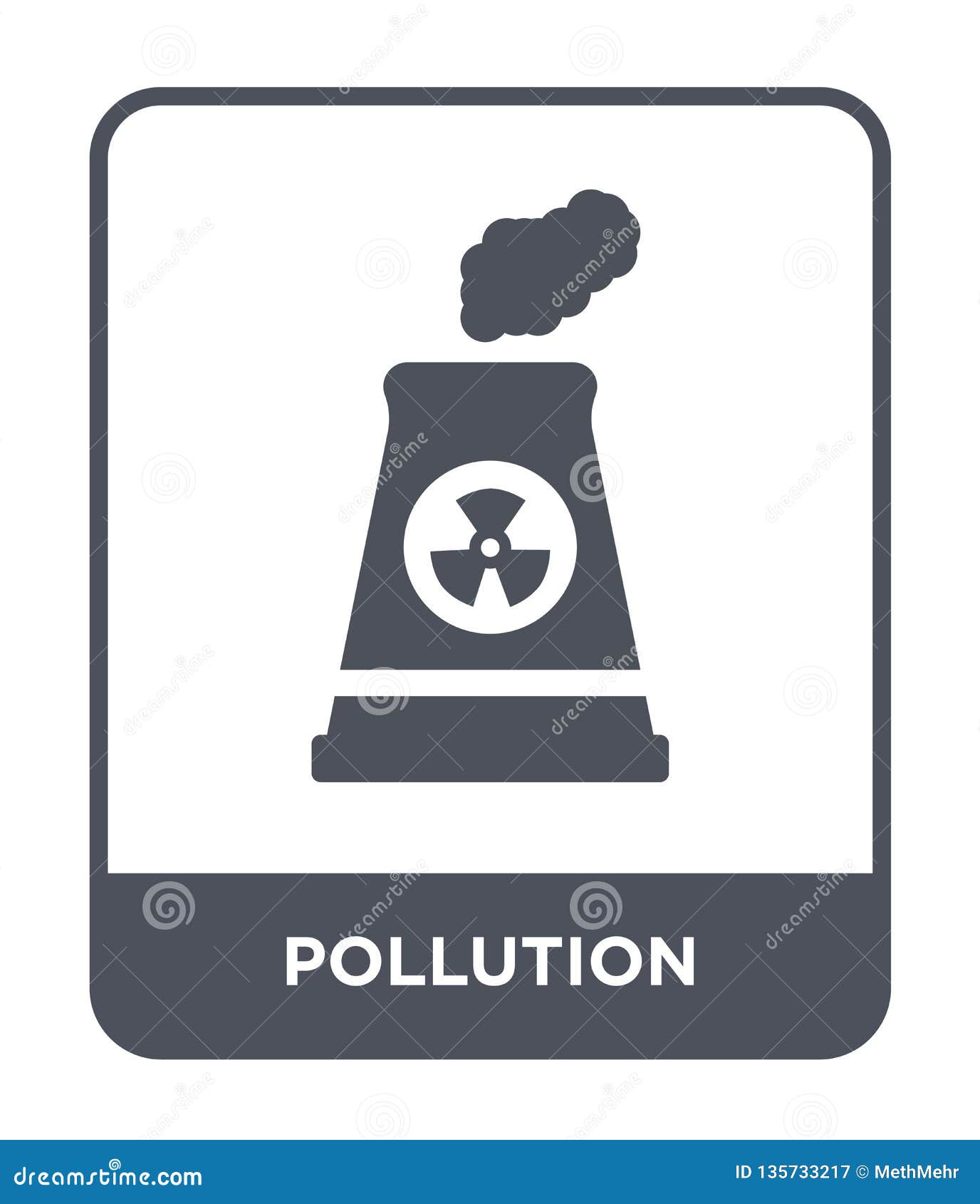 Pollution Icon in Trendy Design Style. Pollution Icon Isolated on White ...