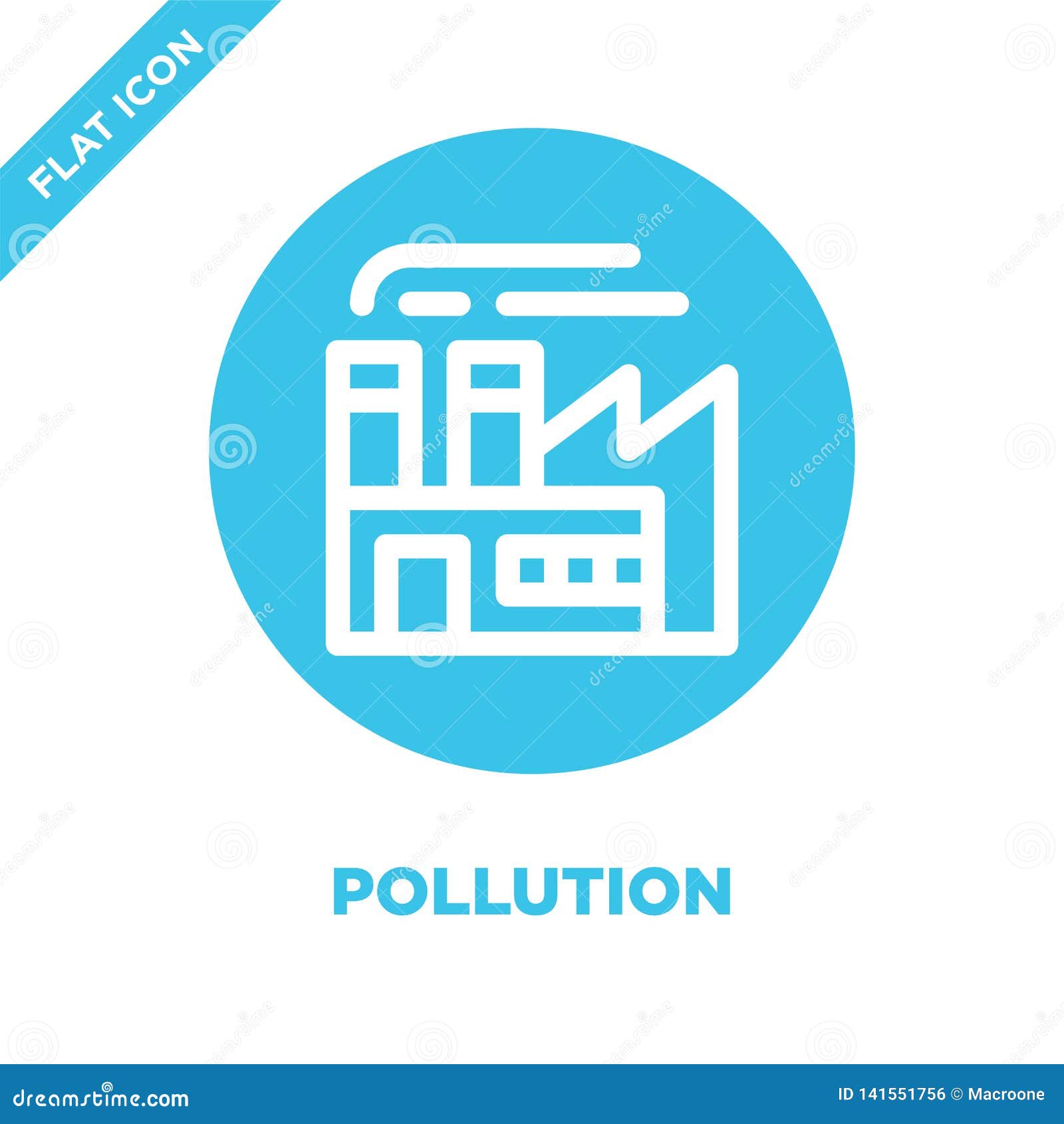 Pollution Icon Vector. Thin Line Pollution Outline Icon Vector ...