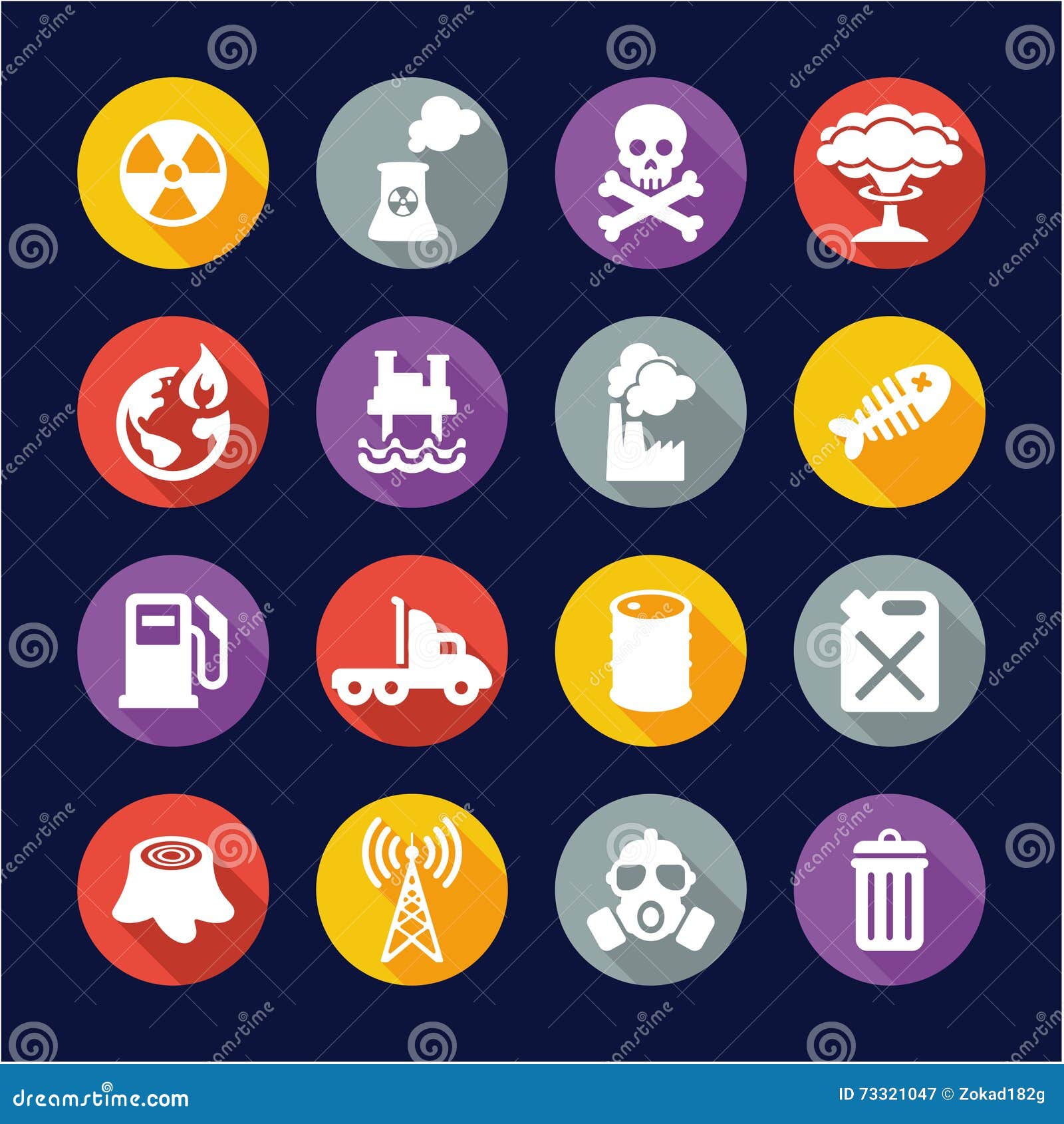 Pollution Icons Flat Design Circle Stock Vector - Illustration of ... Pollution Icons Flat Design Circle Stock Vector - Illustration of ...