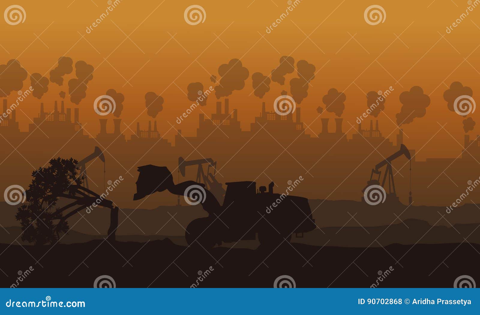 Pollution Industry Bad Environment Landscape Stock Vector ...