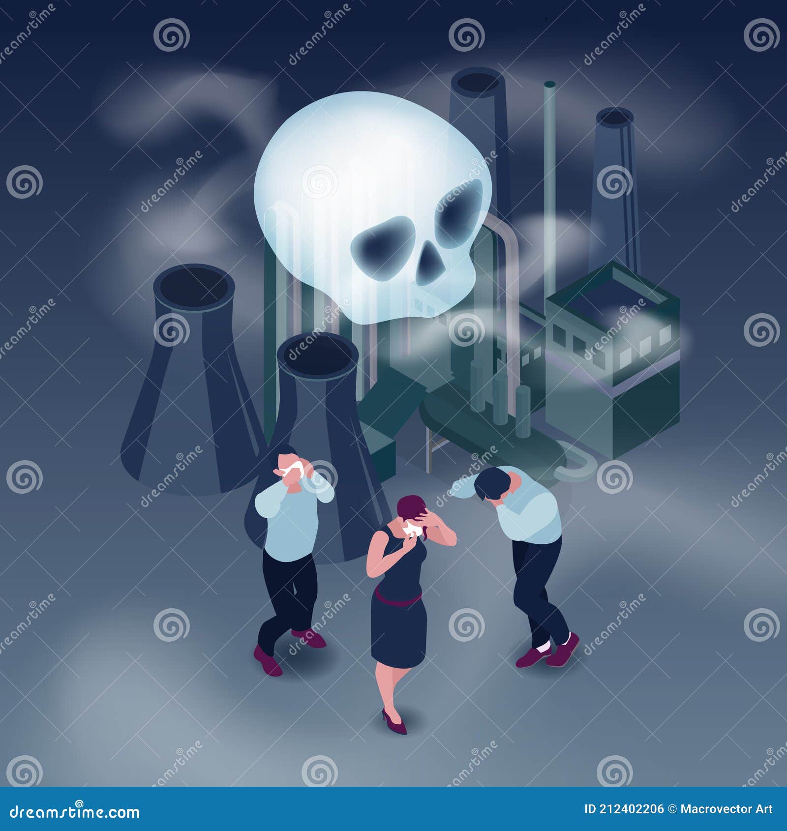 Pollution Isometric Concept Stock Vector - Illustration of biodiversity ...