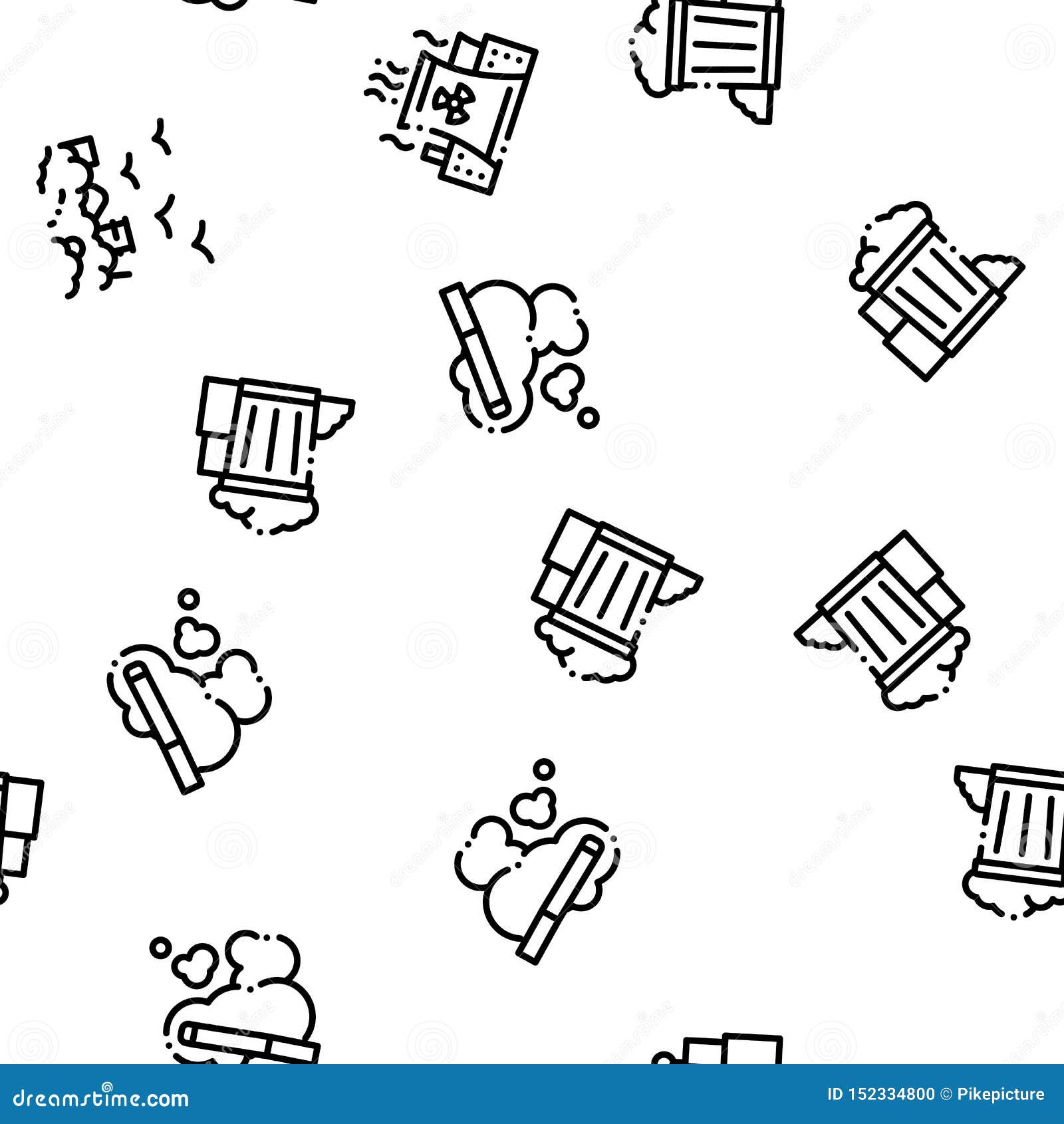 Pollution of Nature Vector Seamless Pattern Stock Vector - Illustration ...