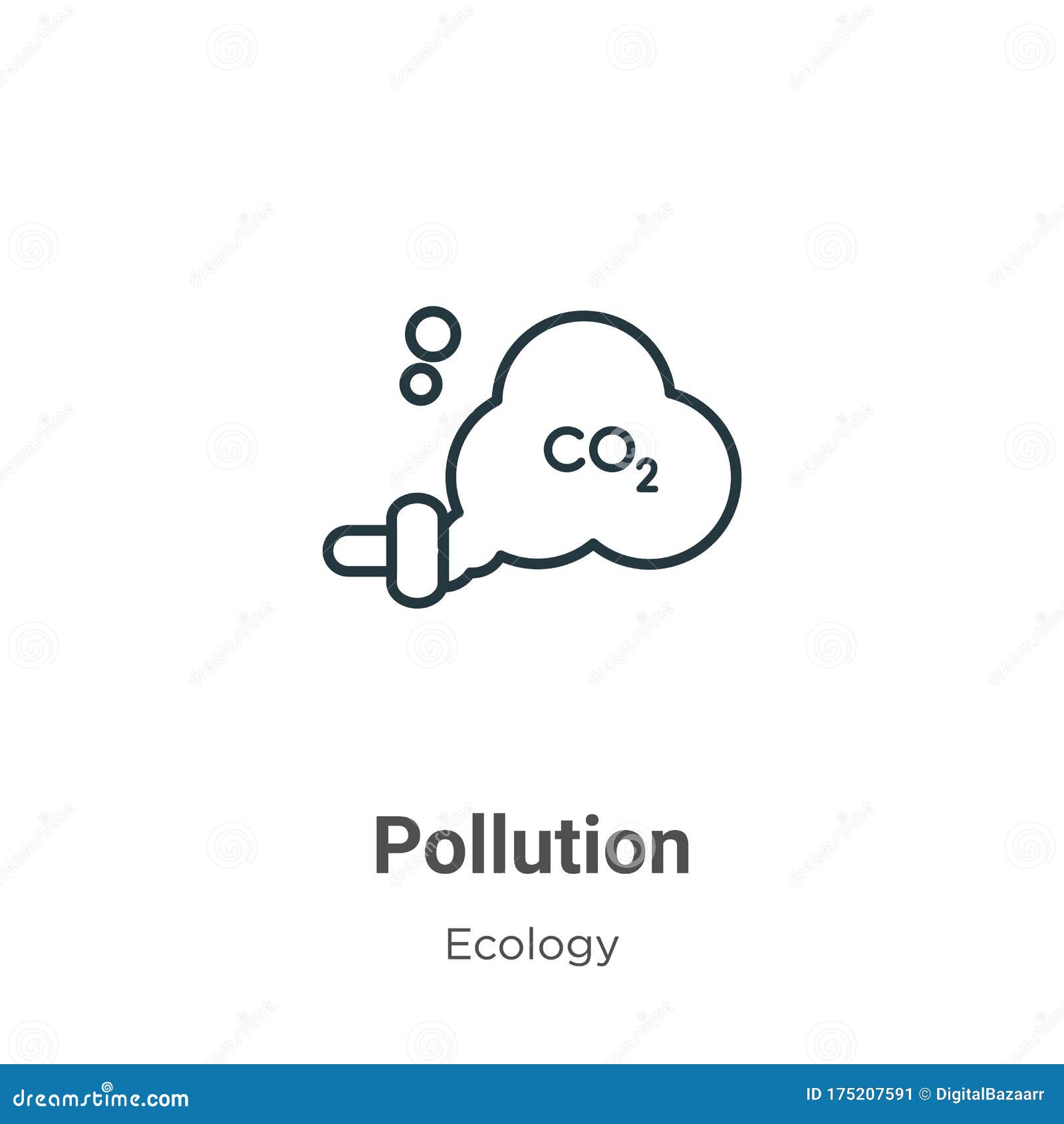 Pollution Outline Vector Icon. Thin Line Black Pollution Icon, Flat ...