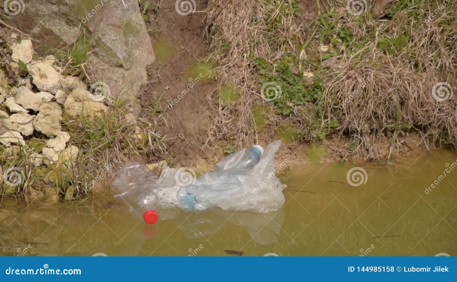 Pollution of Plastic in Water. Garbage Collection Stock Footage - Video ...