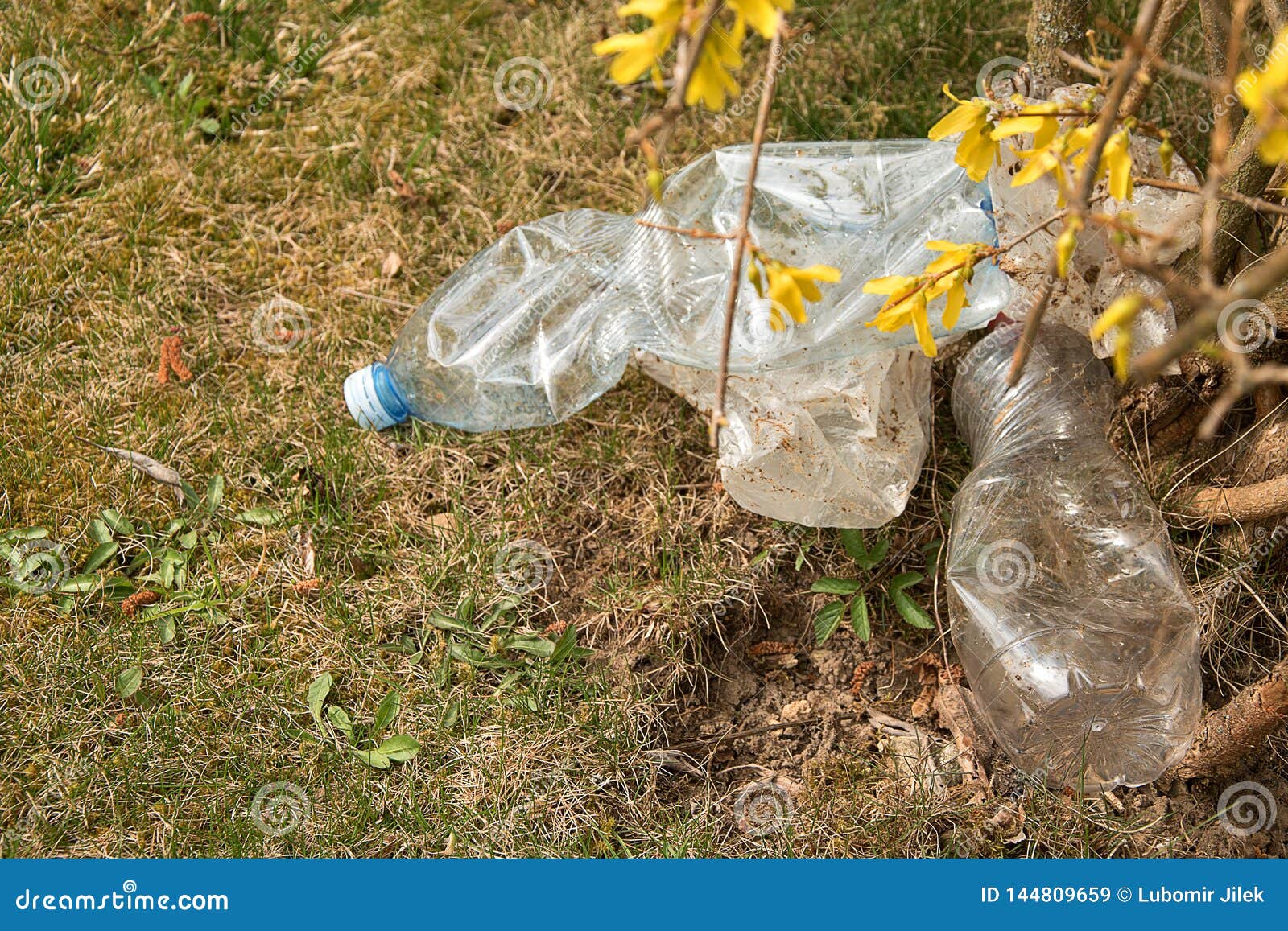 Pollution of Plastics on the Planet. Plastic Waste Buried in Clay ...