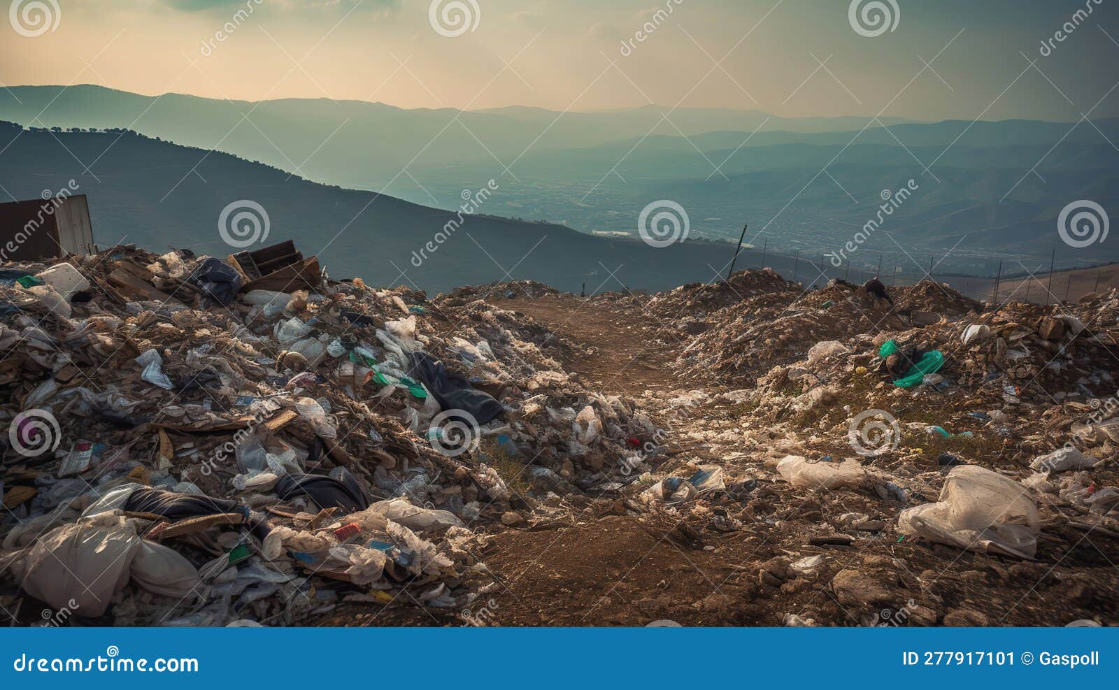 A Big Mountain Of Garbage, Trash And Plastic Waste Abandoned In A ...