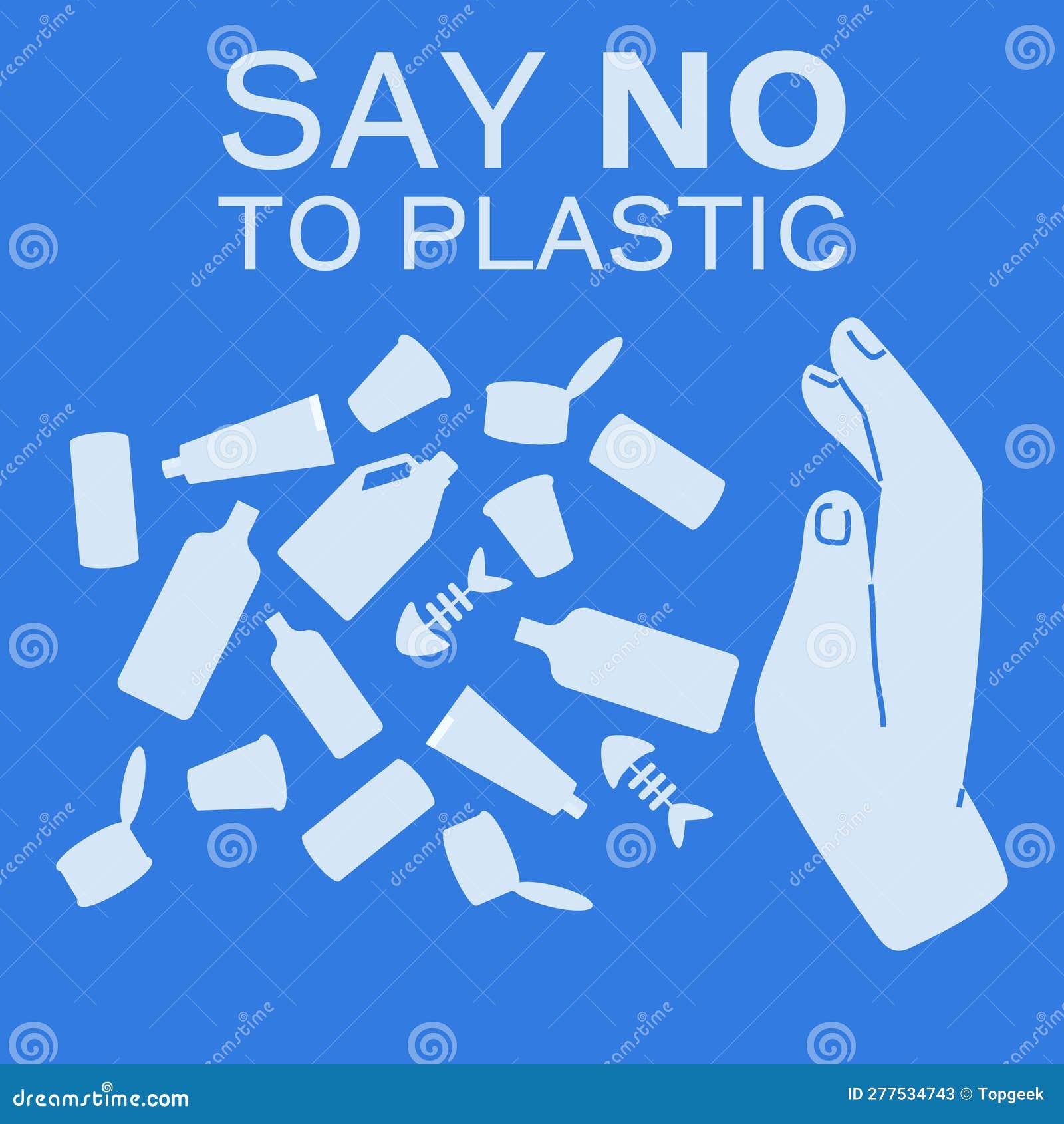 Pollution Problem. Say No To Plastic. Banner Calling for Stop Using ...
