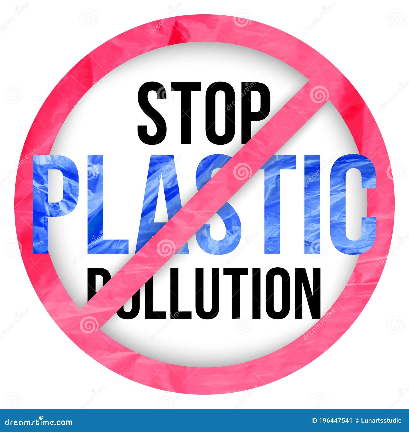 Pollution Problem Vector Concept. Stop Plastic Pollution Signal Stock ...