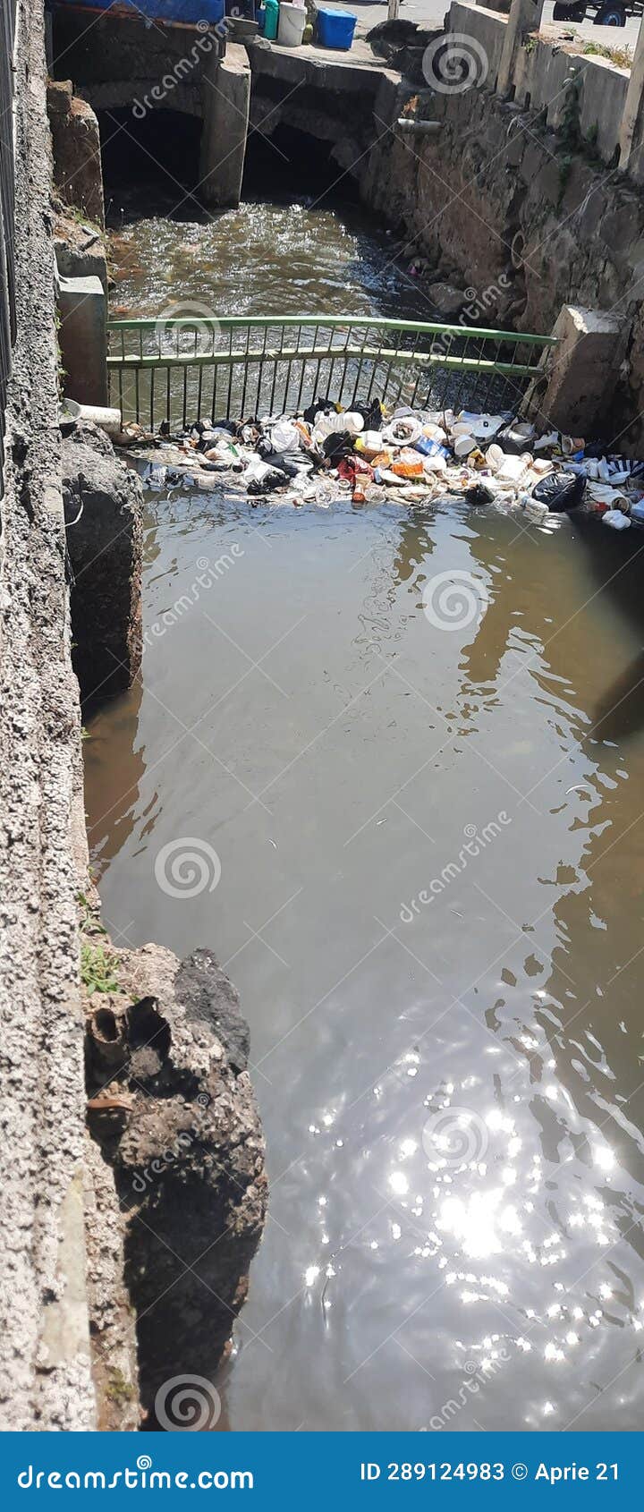 Human pollution of rivers stock image. Image of plastic - 289124983