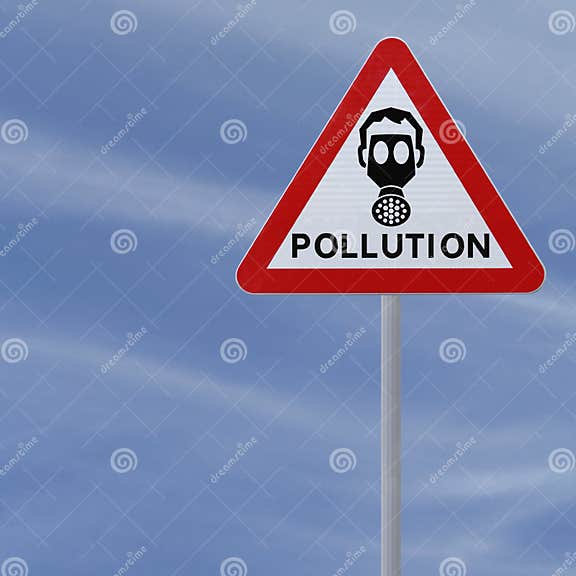 Pollution Road Sign stock image. Image of safety, danger - 25771565