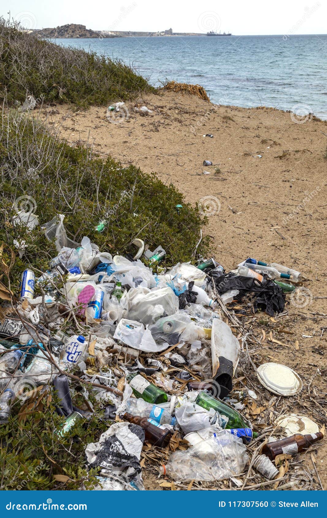Pollution - Rubbish Dumped on a Beach - Cyprus Stock Photo - Image of ...