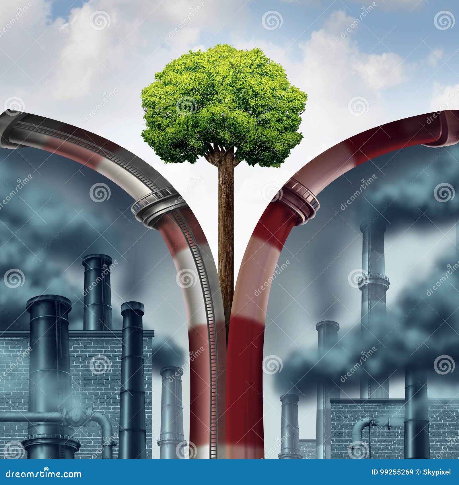 Pollution Solution stock illustration. Illustration of climate - 99255269