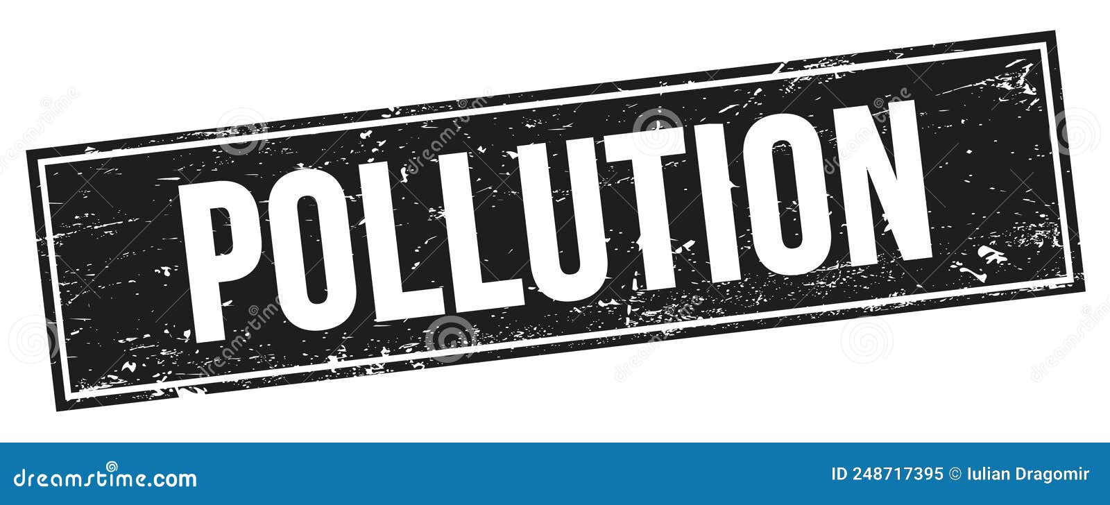 POLLUTION Text on Black Grungy Rectangle Stamp Stock Illustration ...