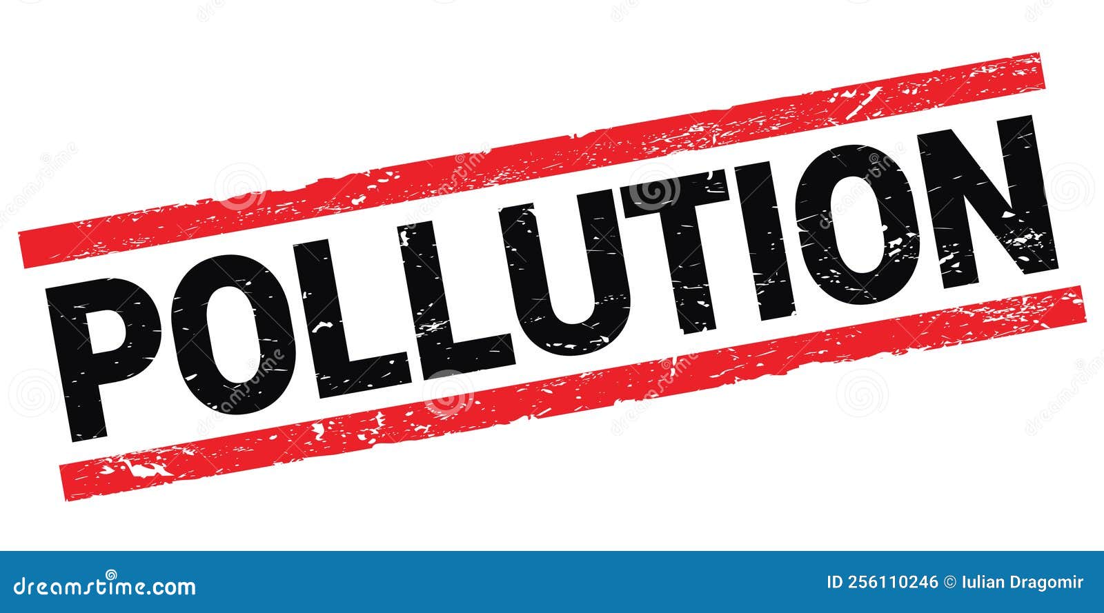 POLLUTION Text on Black-red Rectangle Stamp Sign Stock Illustration ...