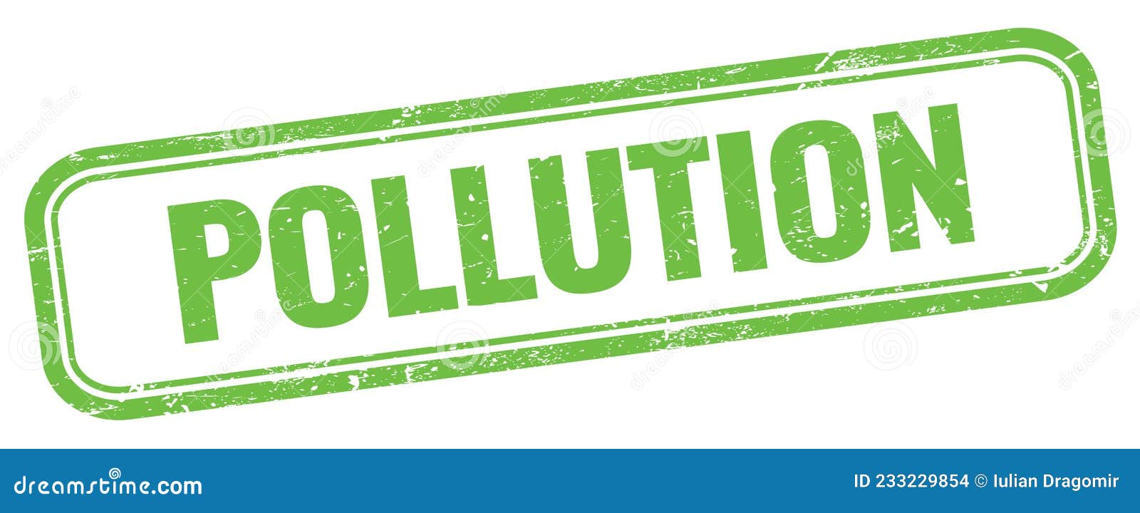 POLLUTION Text on Green Grungy Vintage Stamp Stock Illustration ...